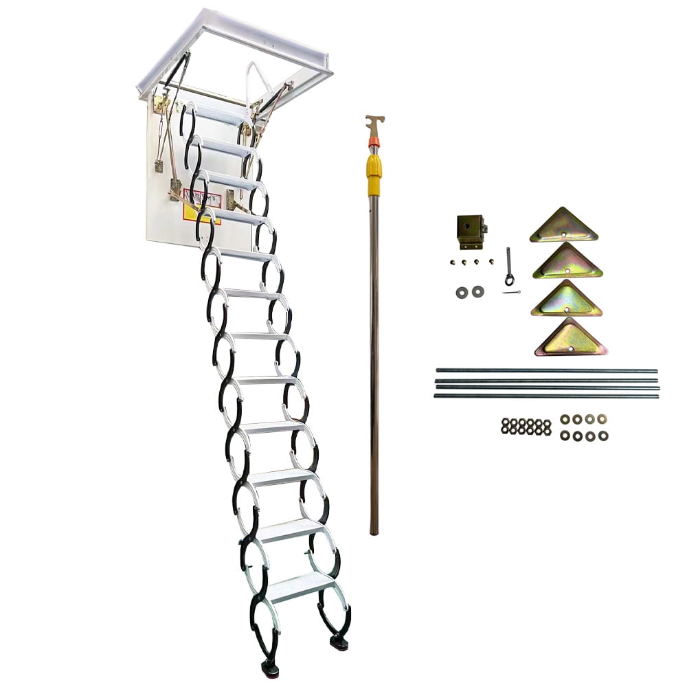 9.8ft Attic Pull Down Ceiling Ladder Stairs Hidden Folding Loft Ladder ...