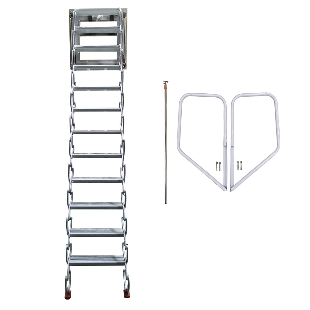 9.8ft Folding Attic Ladder Wall-Mounted Loft Stairs Extension Loft ...