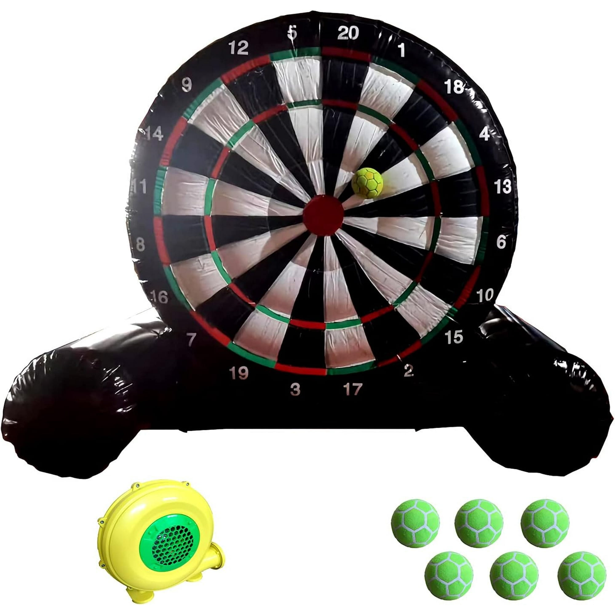 9.8ft Inflatable Soccer Dart Boards Giant Dartboard 110V with 6 Soccer ...