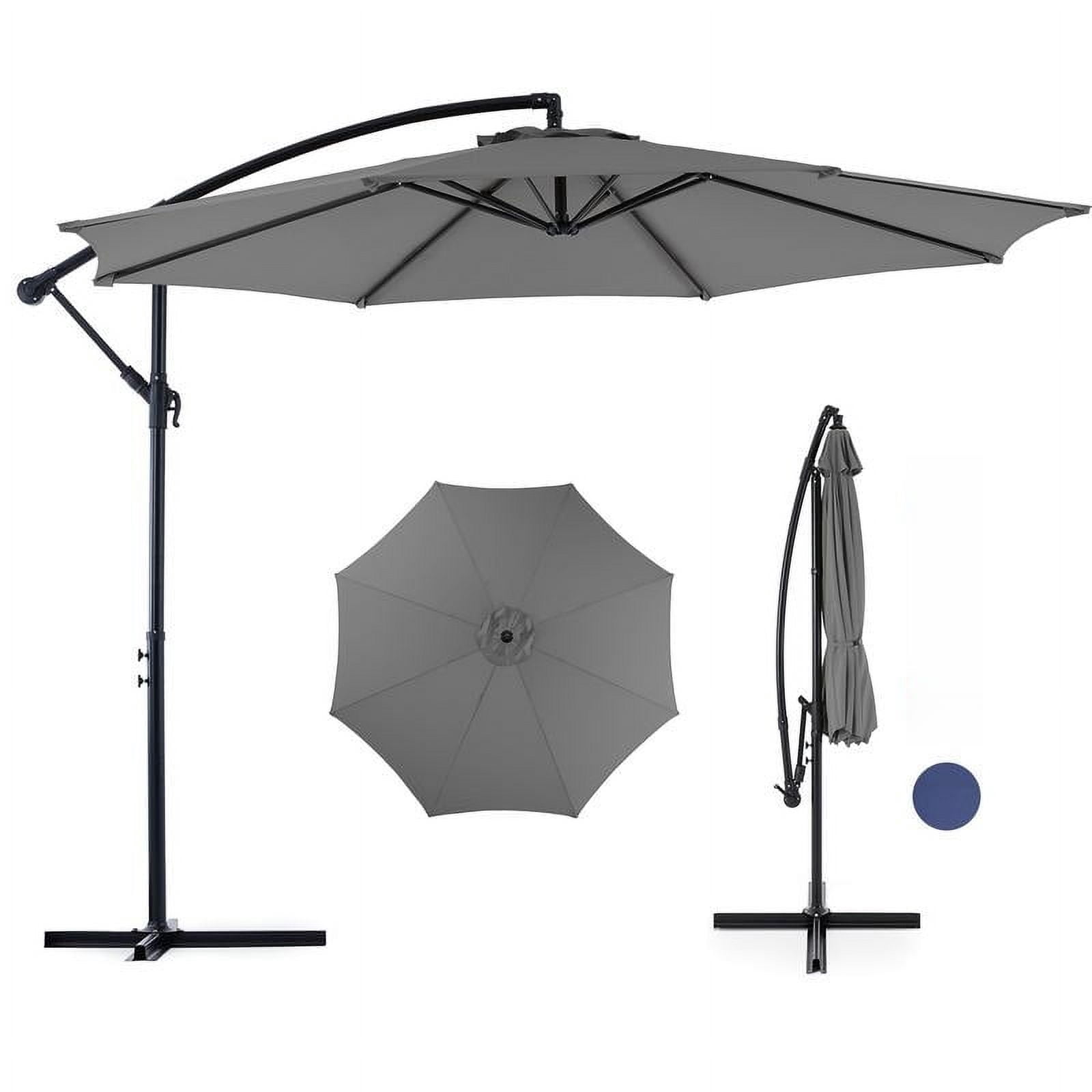 9.8ft Offset Cantilever Patio Umbrella – Adjustable Sunshade with UV ...