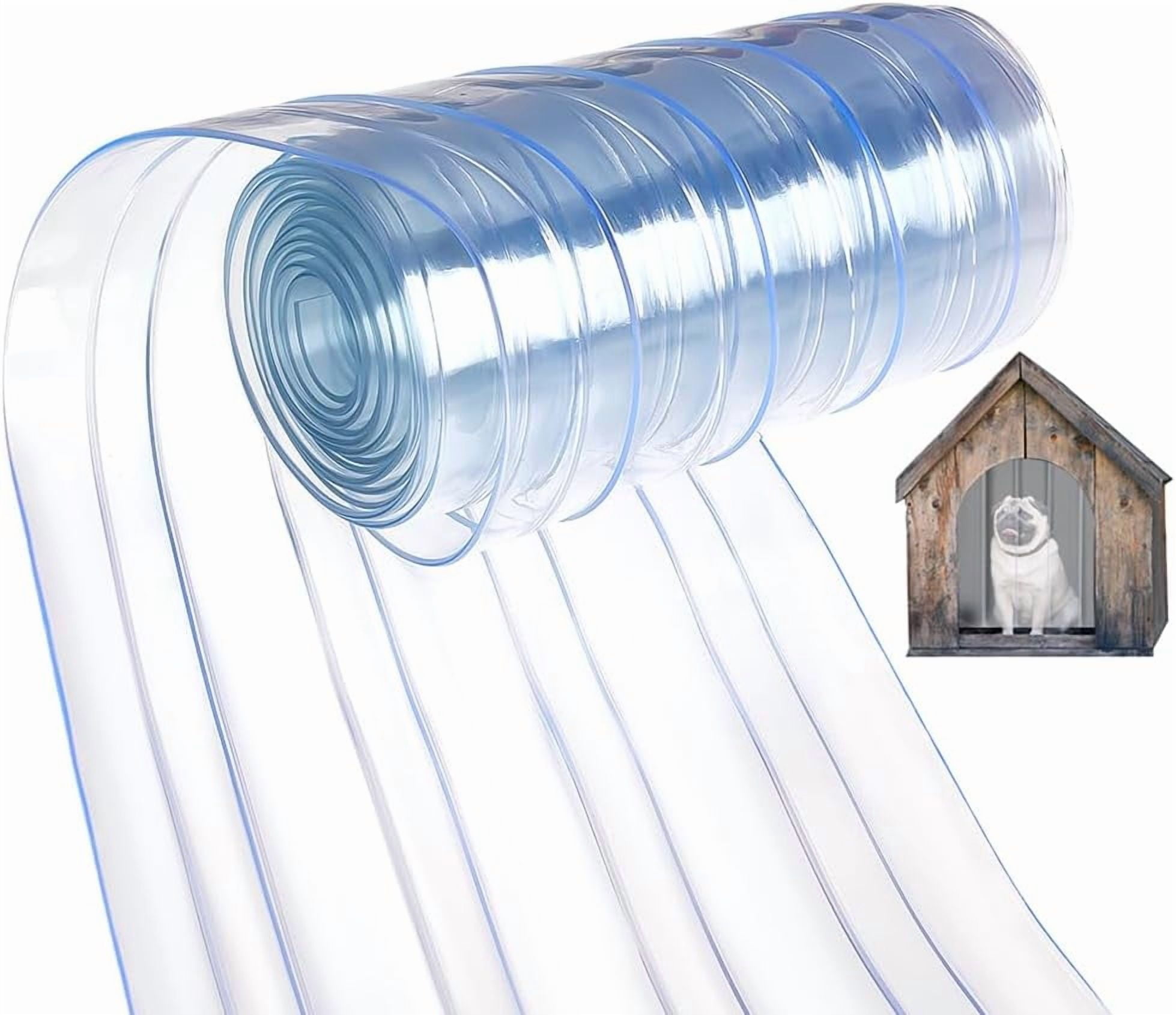 9.8ft Plastic Vinyl Replacement Strip 7.2inch Wide Blue Clear Ribbed ...