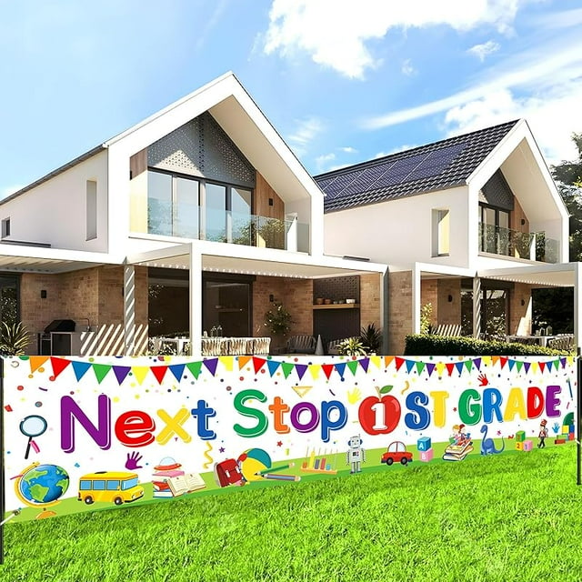 9.8x1.96Ft Kindergarten Graduation Party Decorations Banner Next Stop ...