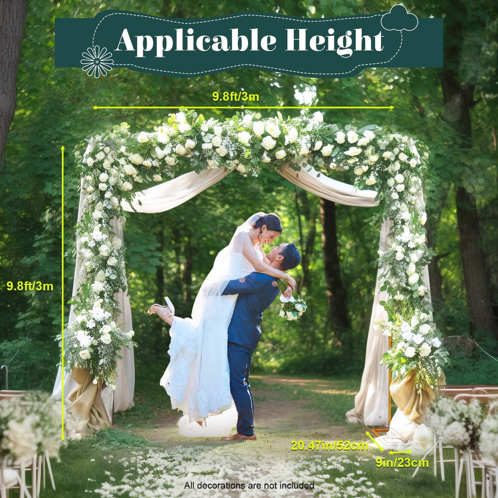 9.8x9.8FT Wedding Arch Metal Stand Backdrop Flower Balloon Frame Party ...