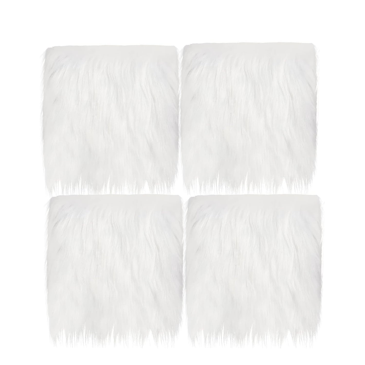 9.8x9.8In Faux Fur Fabric,4Pcs Soft Square Shaggy Fur Patches Fabric ...