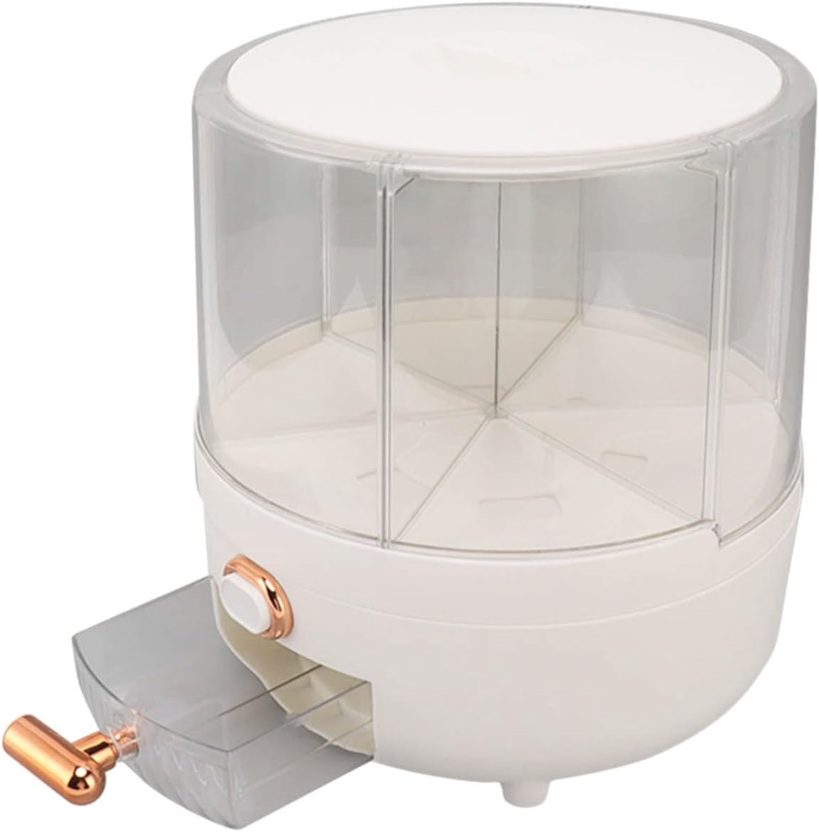 9.9-14.3Lbs Rice Dispenser, 6 Grid Kitchen Food Storage Container 360 ...