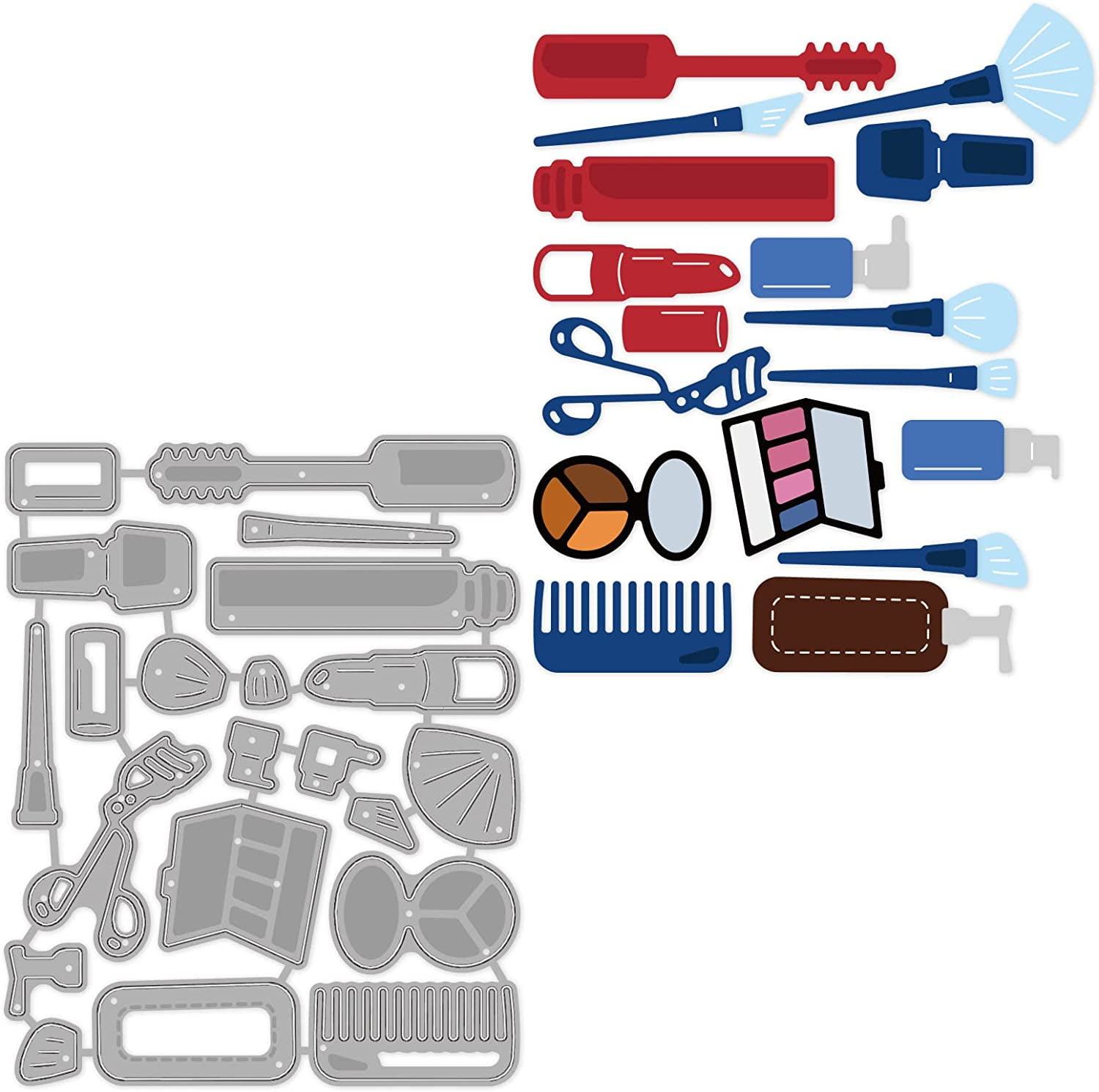 9.9x7.8cm/4x3 Inch Cosmetics Cutting Dies Set Lipstick Mascara Makeup ...