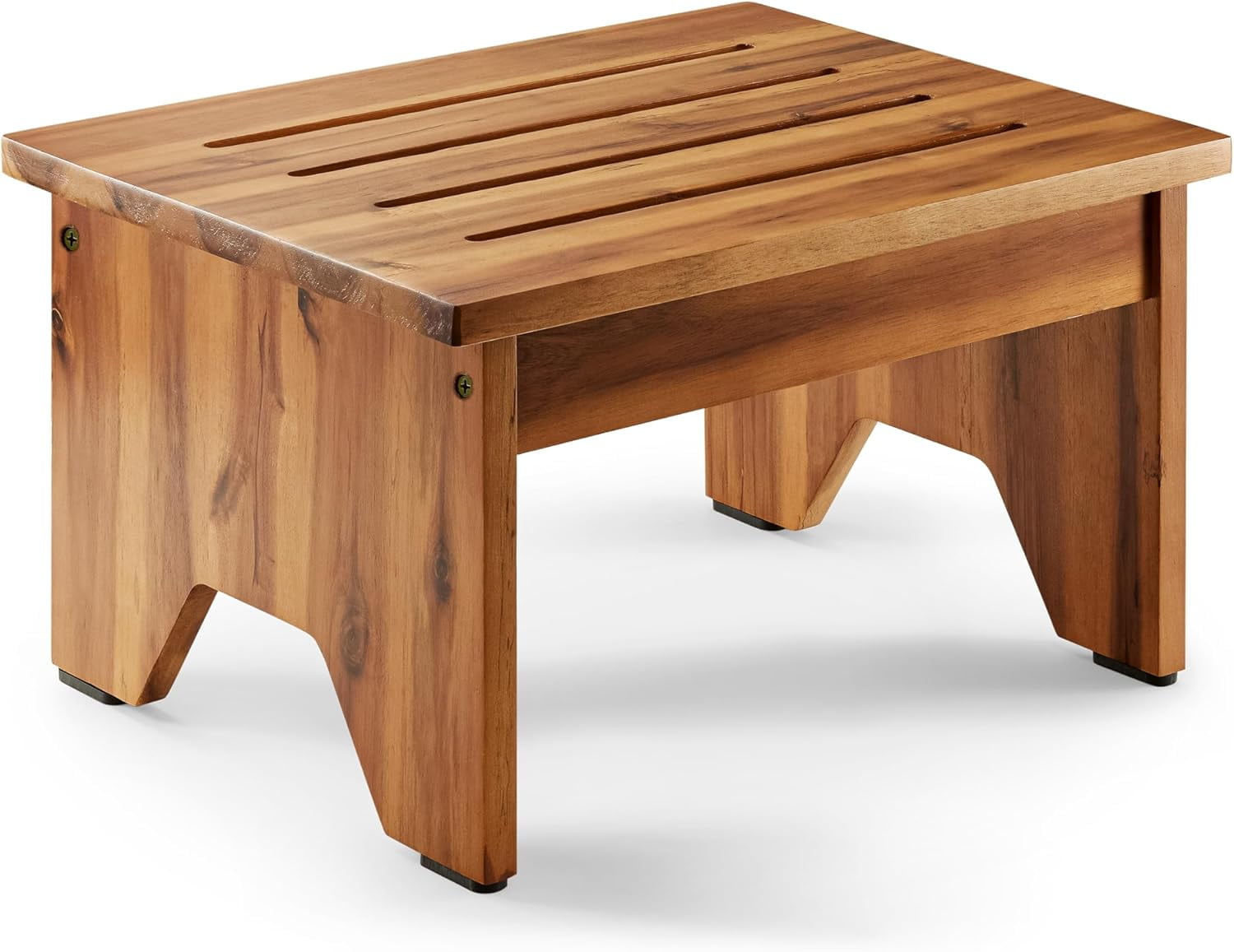 9" Acacia Wood One Step Stool for Adults - 300 Lbs Wooden Step Stools ...