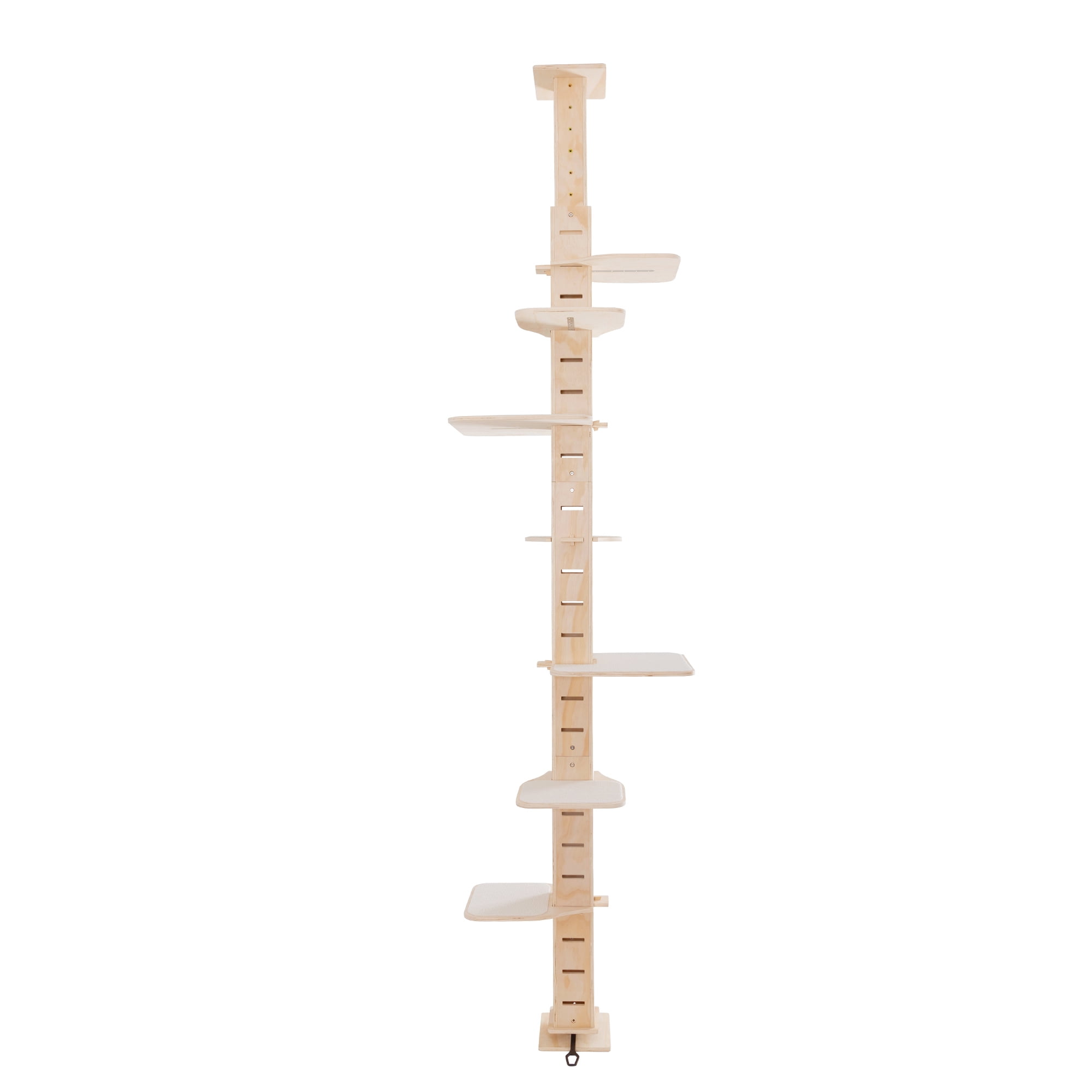 9' Adjustable Height Floor-to-Ceiling Cat Tree, Multi-Level Cat ...