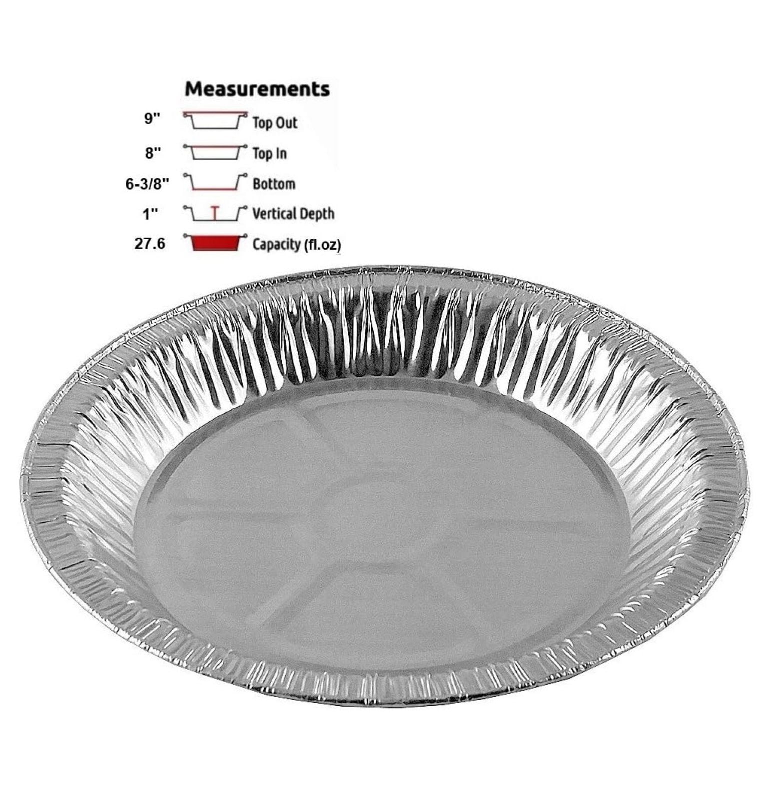 9" Aluminum Pie Pans 1 1/4" Extra Deep with Clear Dome Lids - Made in USA Disposable Tins (Pack ...