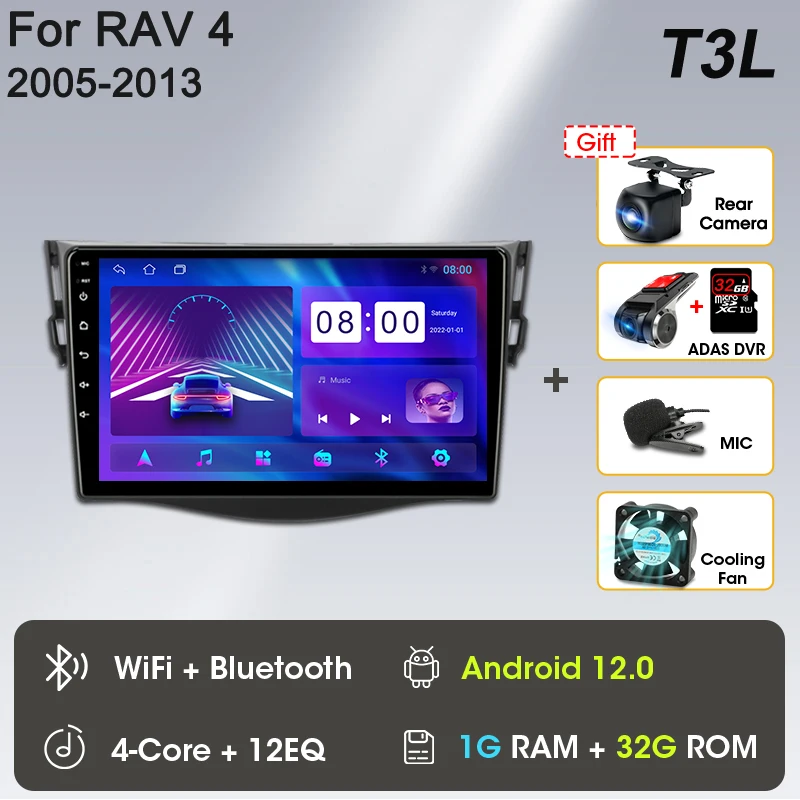 9" Android 12 Car Radio For Toyota RAV4 Rav 4 2005-2013 Multimedia ...