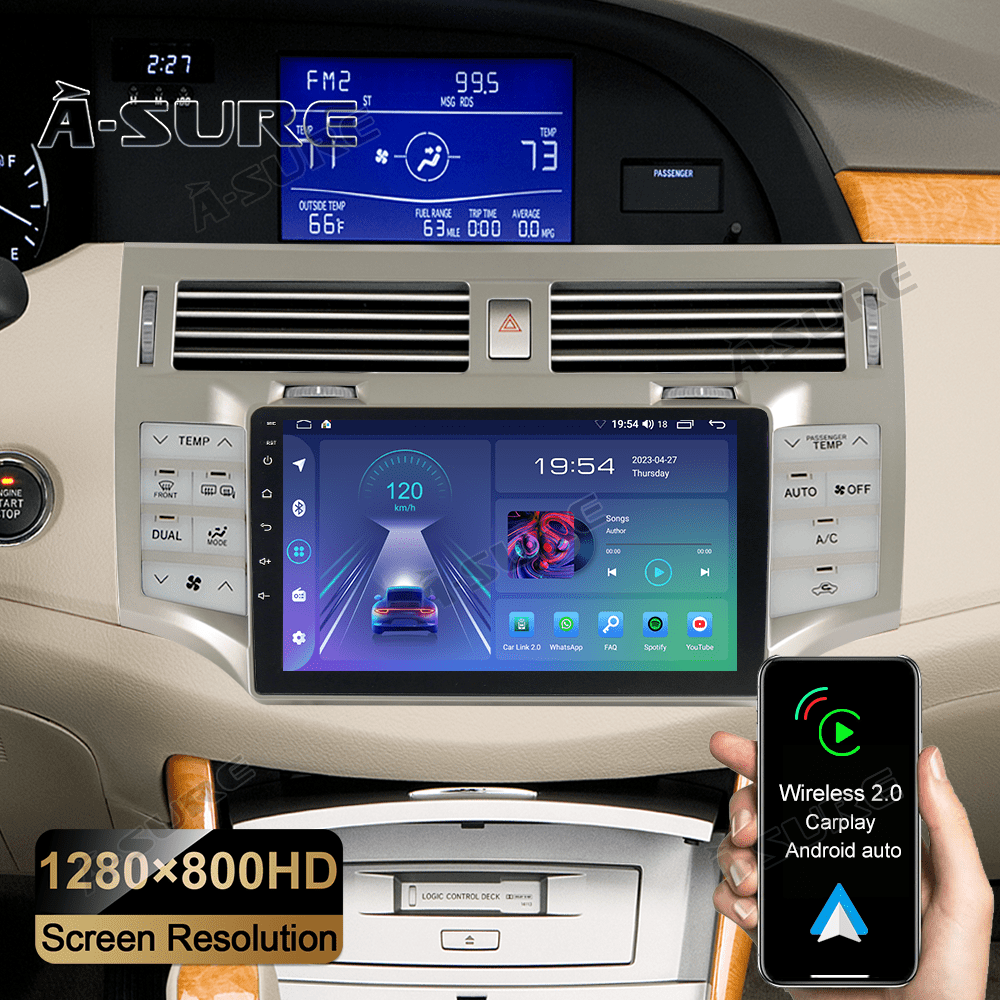 A-Sure 9'' Touch Screen Car Radio for Toyota Avalon 2005-2010, Android ...