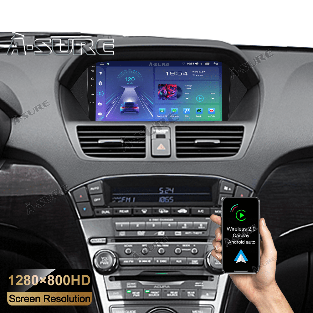 9'' Android 13 CarPlay GPS Car Stereo Radio for Acura MDX YD2 2007-2013 Support WIFI/Bluetooth ...