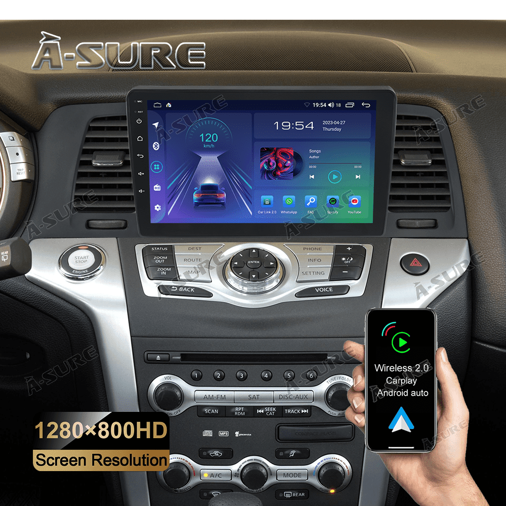 9" Android 13 Wireless CarPlay Car Radio Stereo for Nissan Murano ii ...
