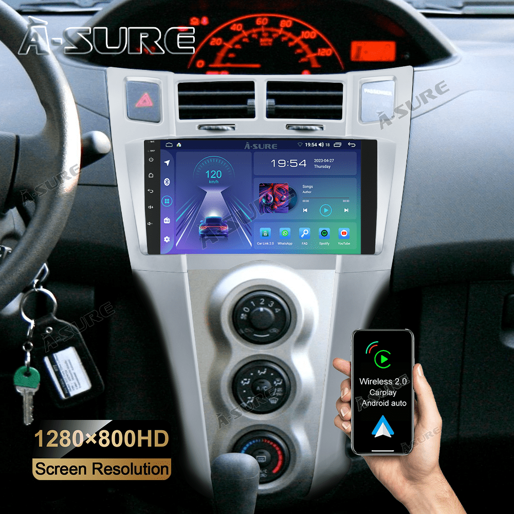 9" Android 13 Wireless CarPlay Car Radio Stereo for Toyota Yaris XP90 ...