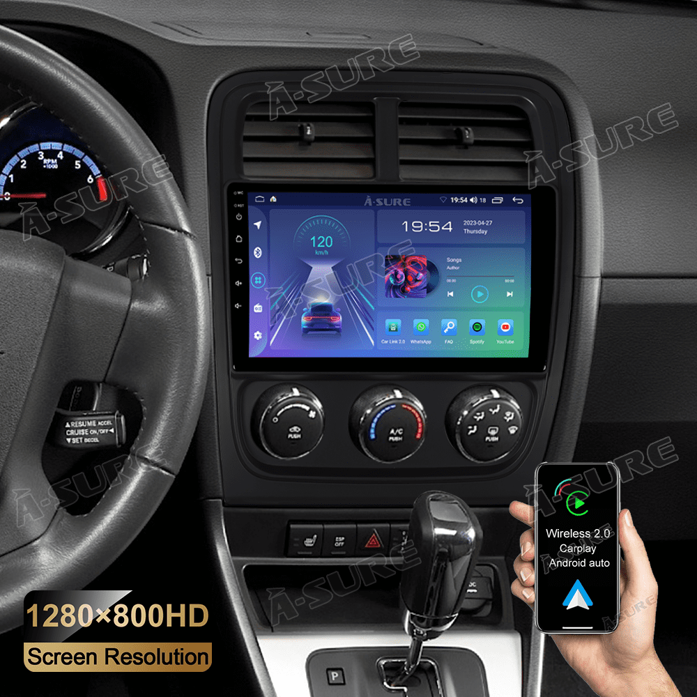 9" Android 13 Wireless CarPlay Car Stereo Radio for Dodge Caliber 2006 ...