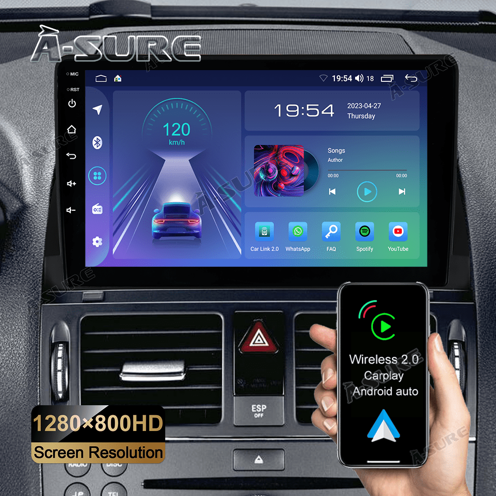 9" Android 14 Car Stereo Radio for Mercedes-Benz C-Class W204 2007-2010 ...