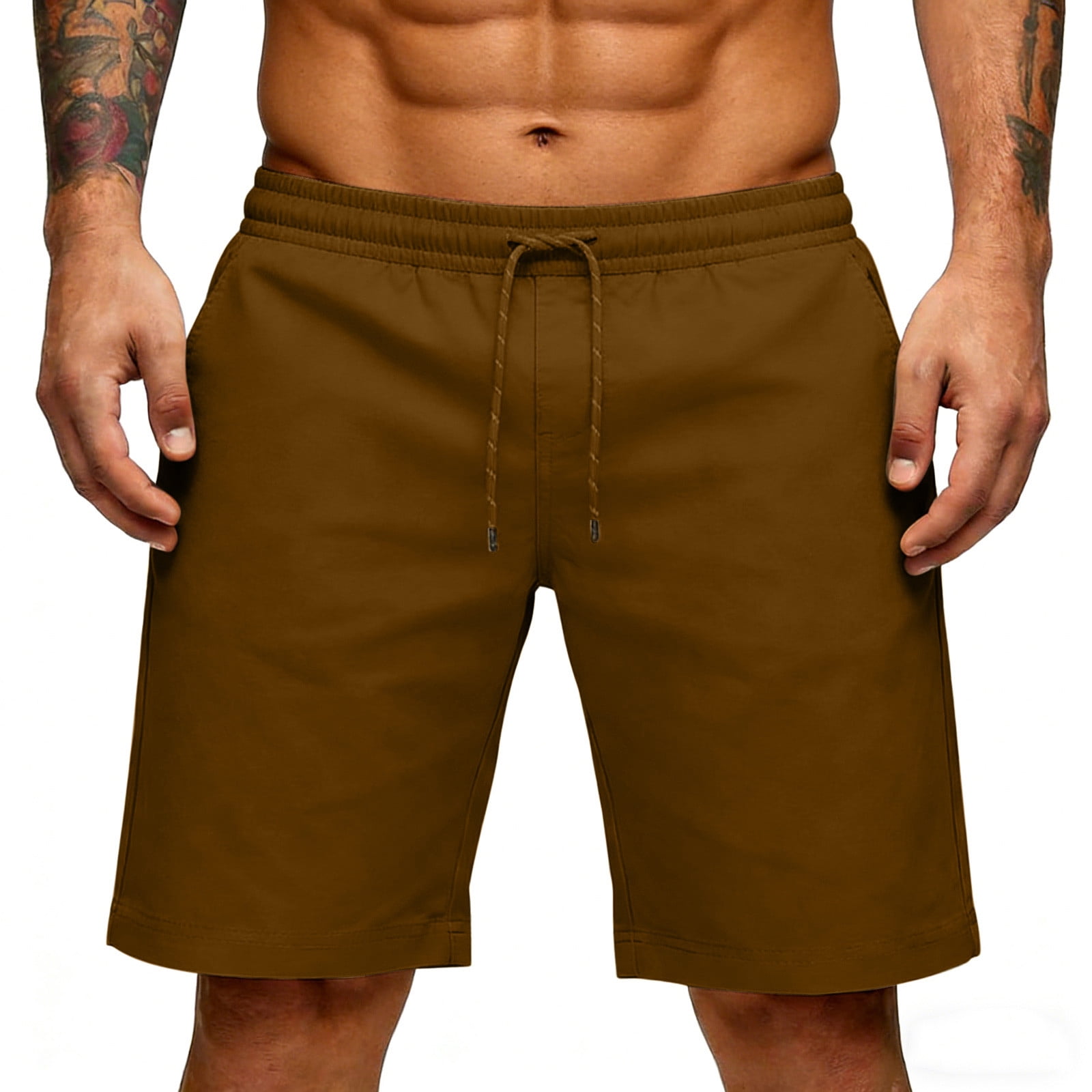 9" Athletic Sports Shorts for Men Workout Gym Drawstring Elastic Waist ...