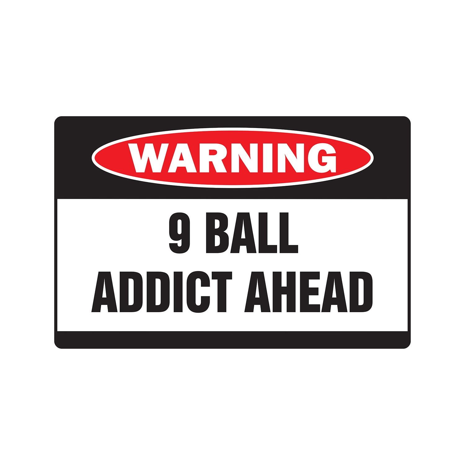 9 BALL ADDICT Warning Aluminum Sign pool billiards nine-ball pocket ...