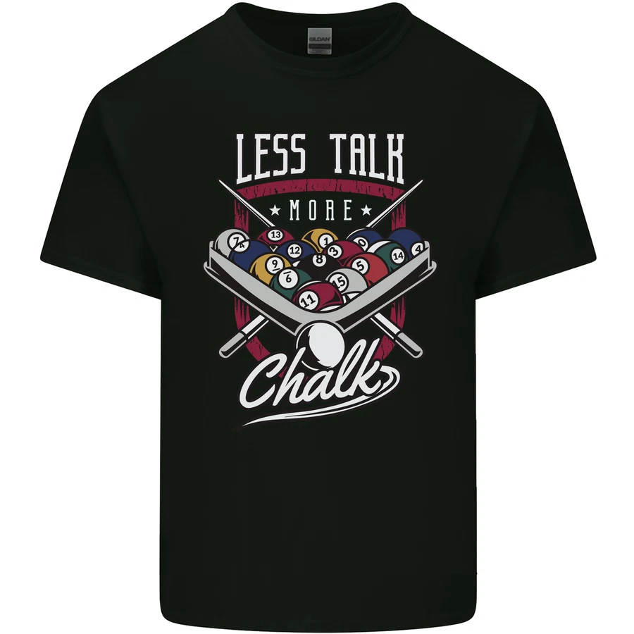 9 Ball Pool Less Talk More Chalk Funny Sport Humor Light Cotton Tee Top ...