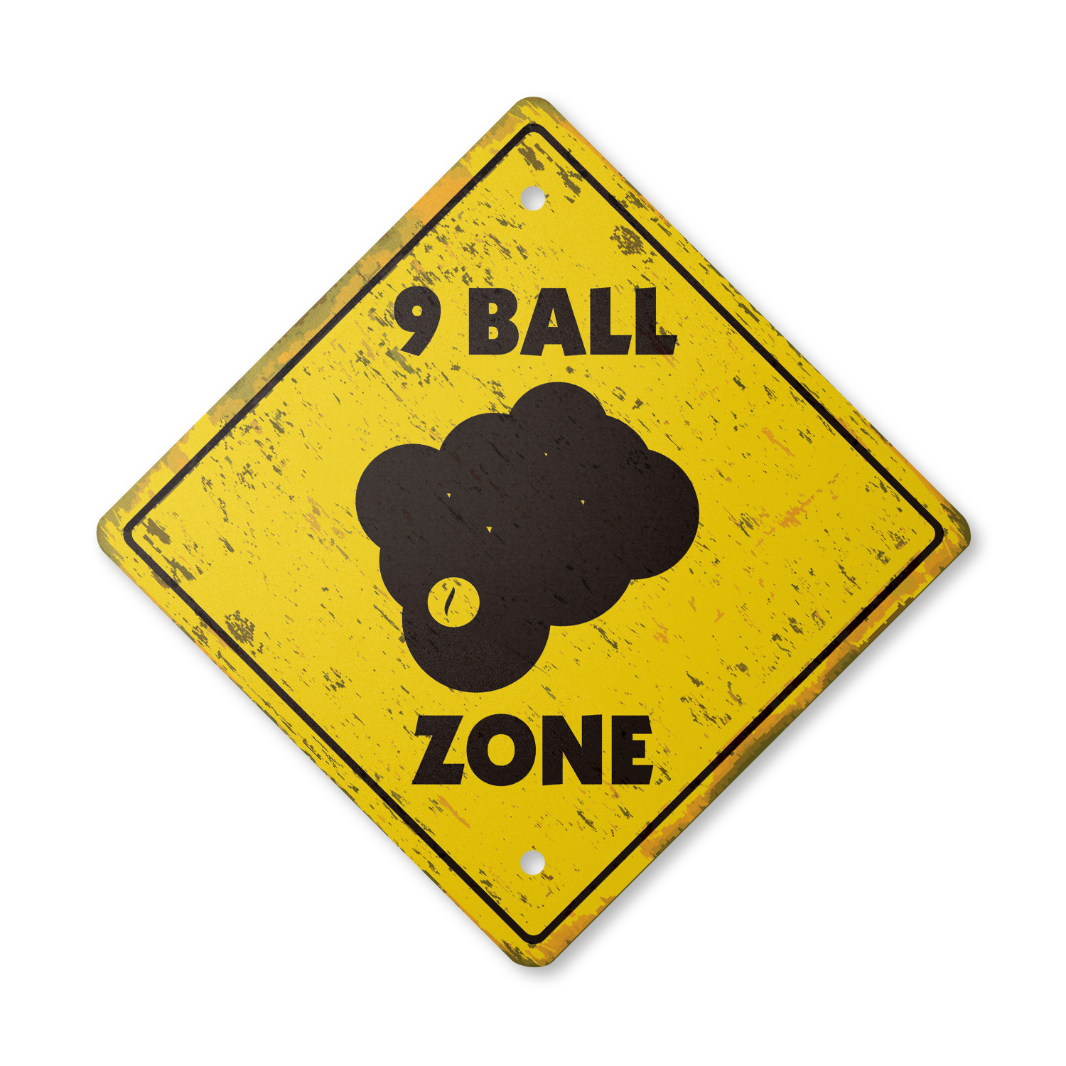 9 Ball Vintage Crossing Sign Zone Xing | Indoor/Outdoor Plastic | 17 ...