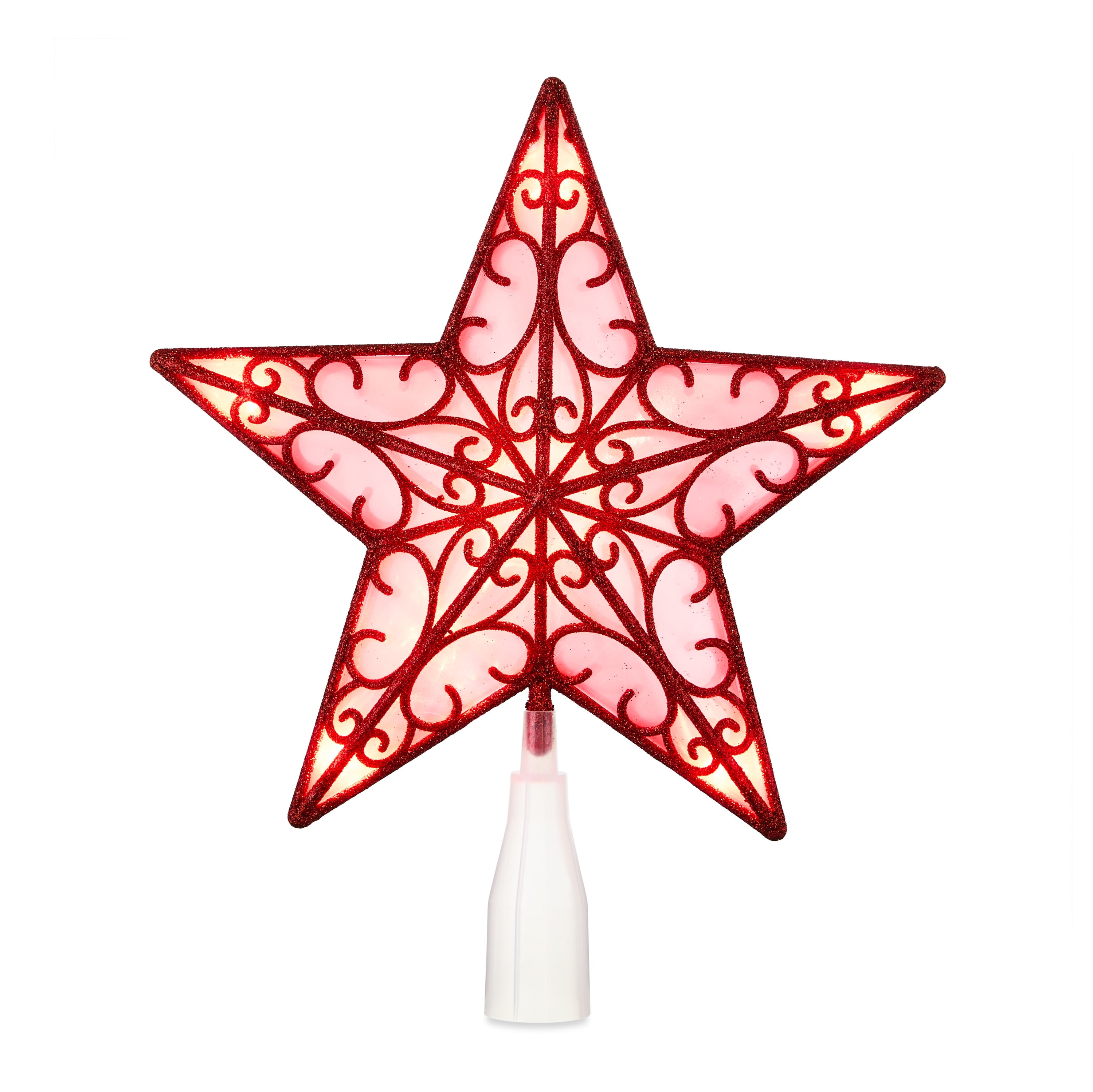 Brandclub - Red Star Battery-Operated LED Christmas Tree Topper, 9", by ...