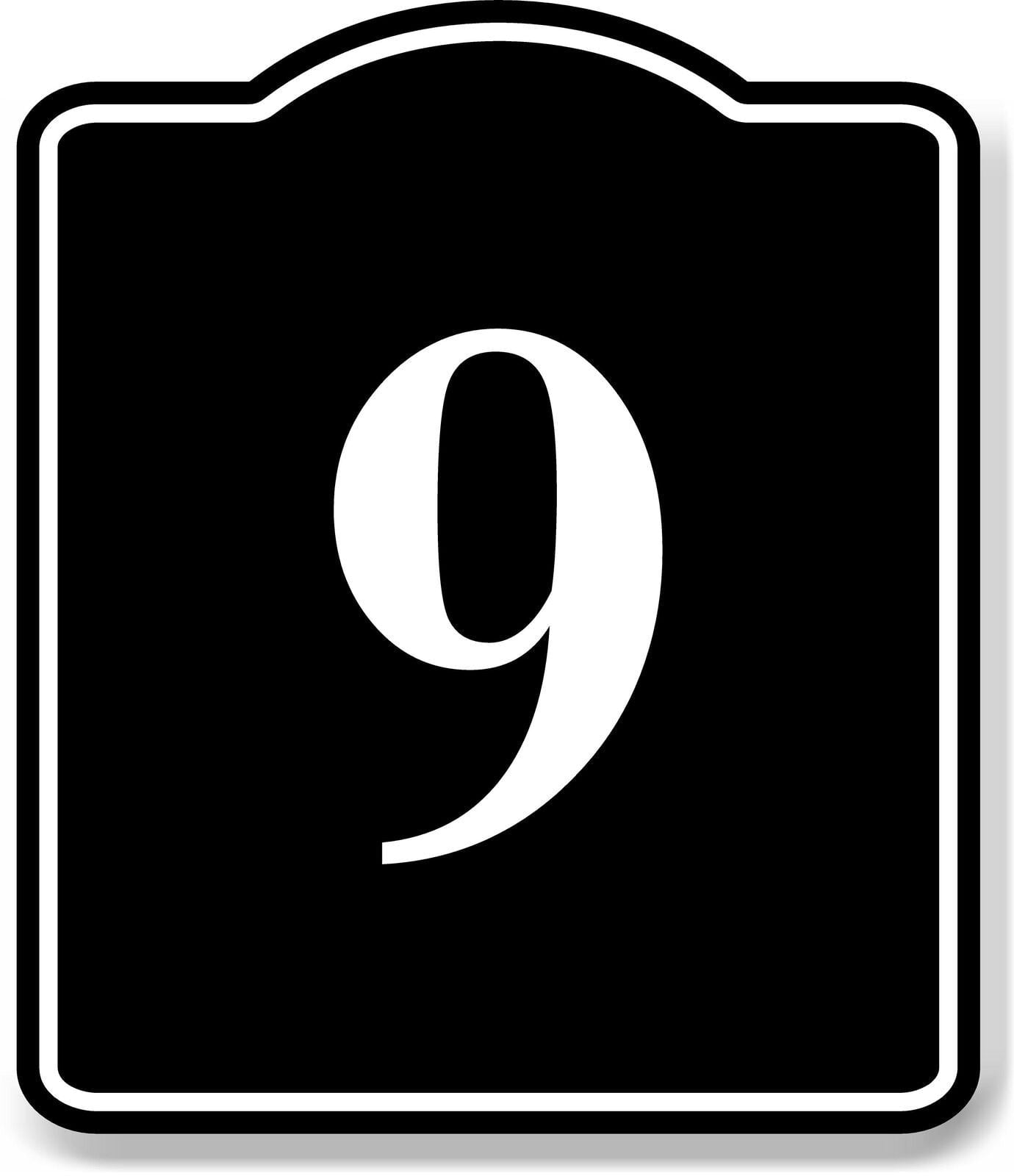 9 Bay Garage Door Plate Field Lane Gate Number BLACK Aluminum Composite ...