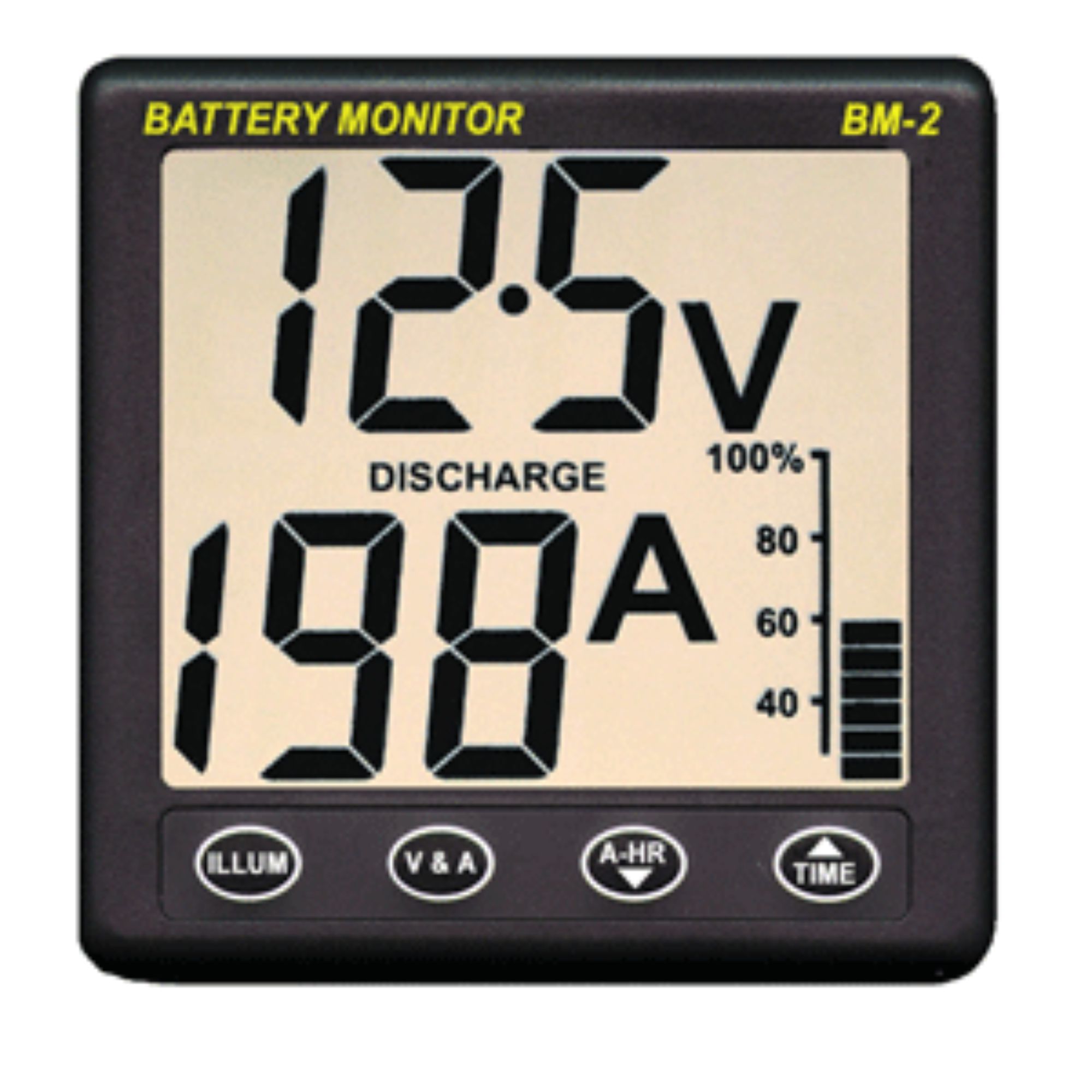 9" Black Outdoor Marine Clipper BM-2 Battery Monitor with Shunt 200Amp ...