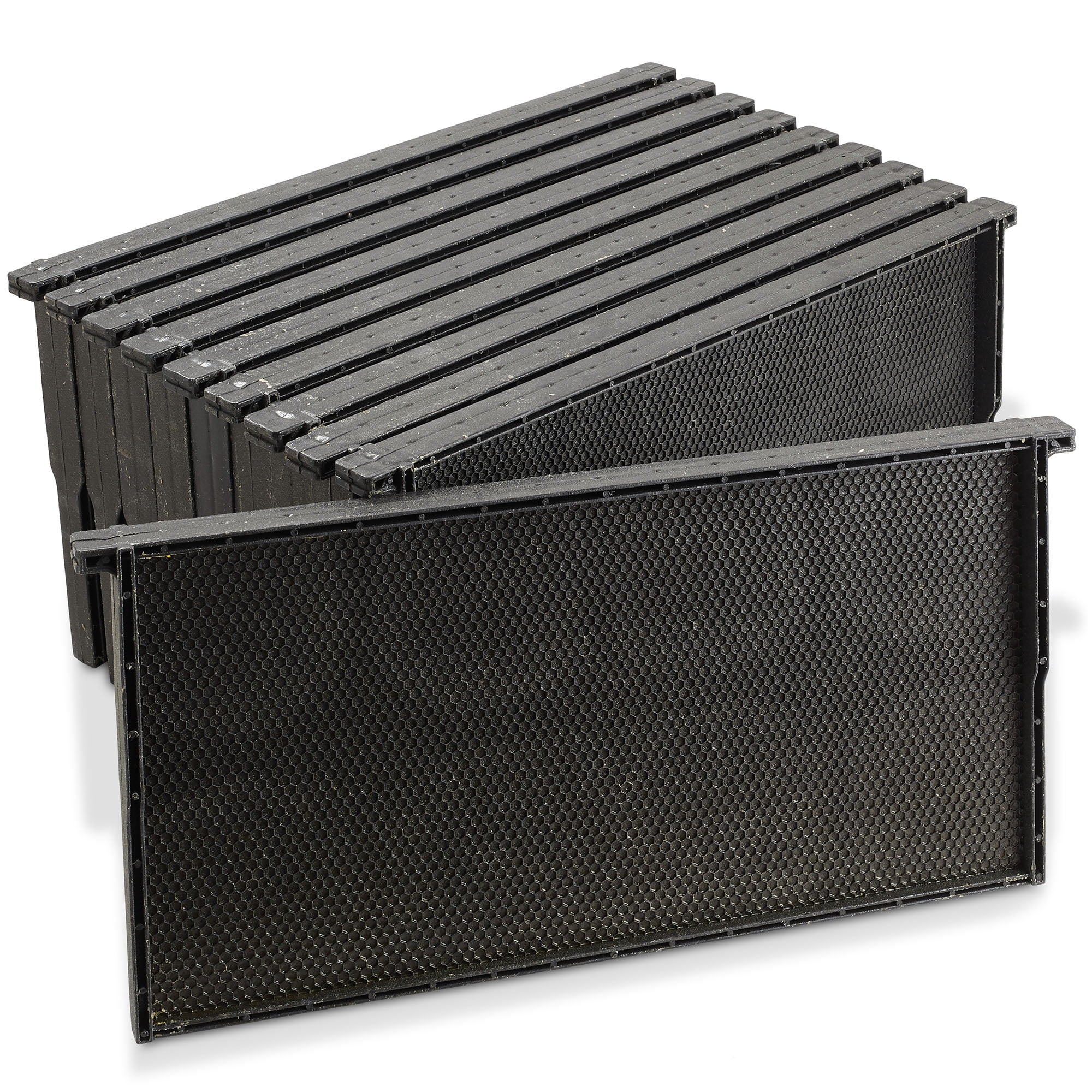 10 Pack 9" Black Plastic Beeswax Coated Bee Frame and Foundation Body ...