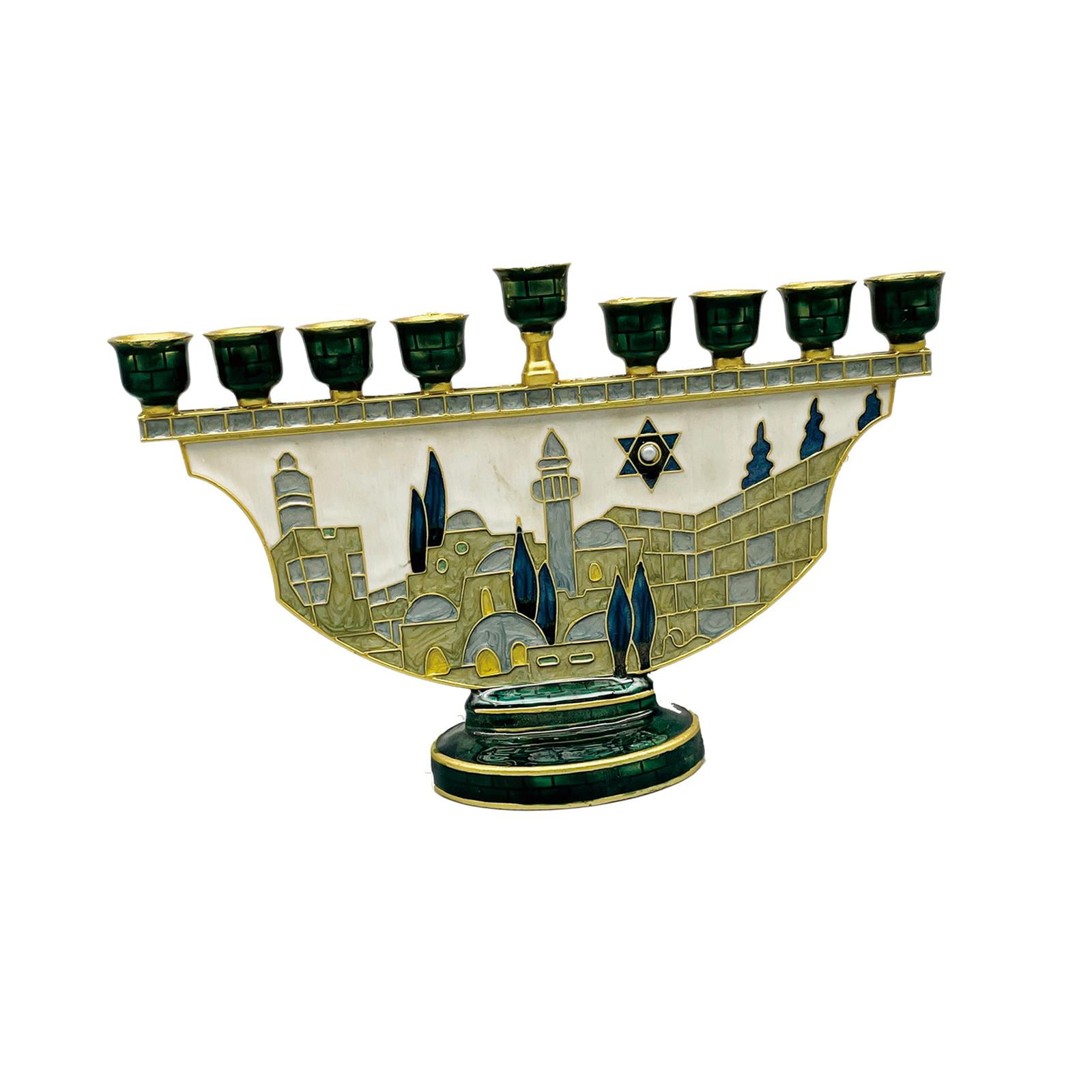 9 Branch Menorah Candleholder Hanukkah Decor Candlestick Mantel Table ...