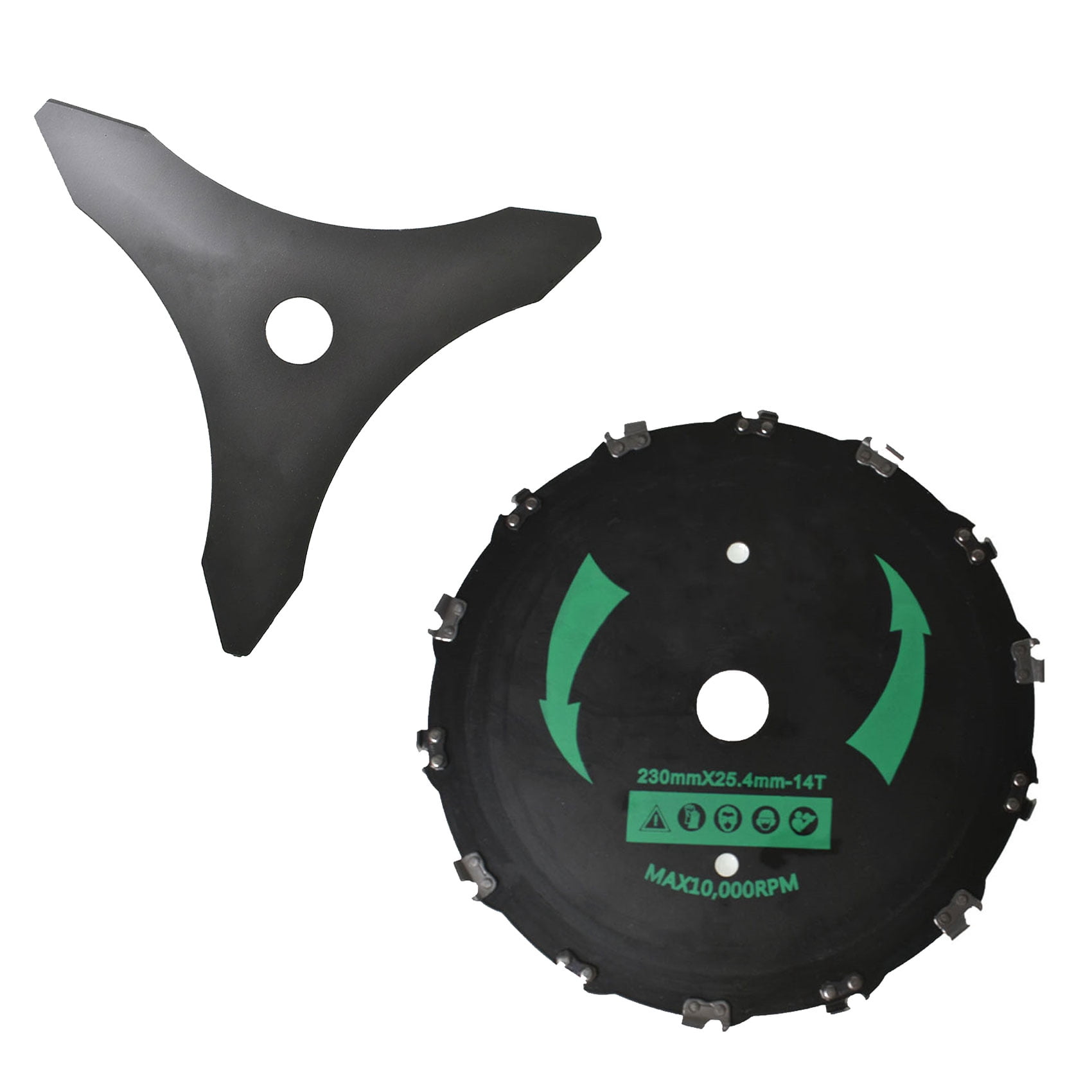 9" Brush Cutter Grass Blade and 10" 3 Teeth Carbide Steel Double Sided ...