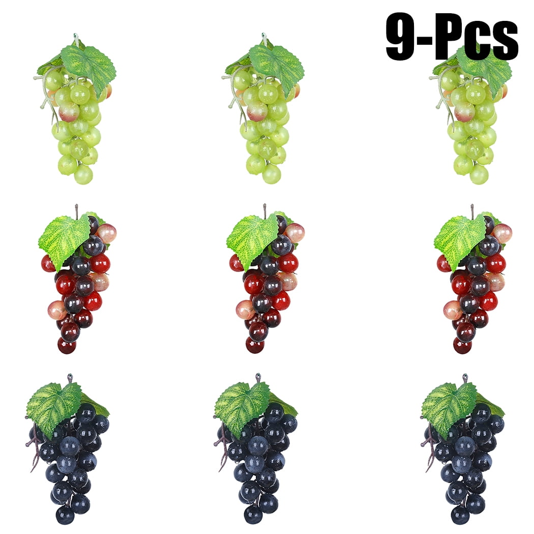 9 Bunches Artificial Grapes for Decoration Fake Grapes Simulated Fruit ...