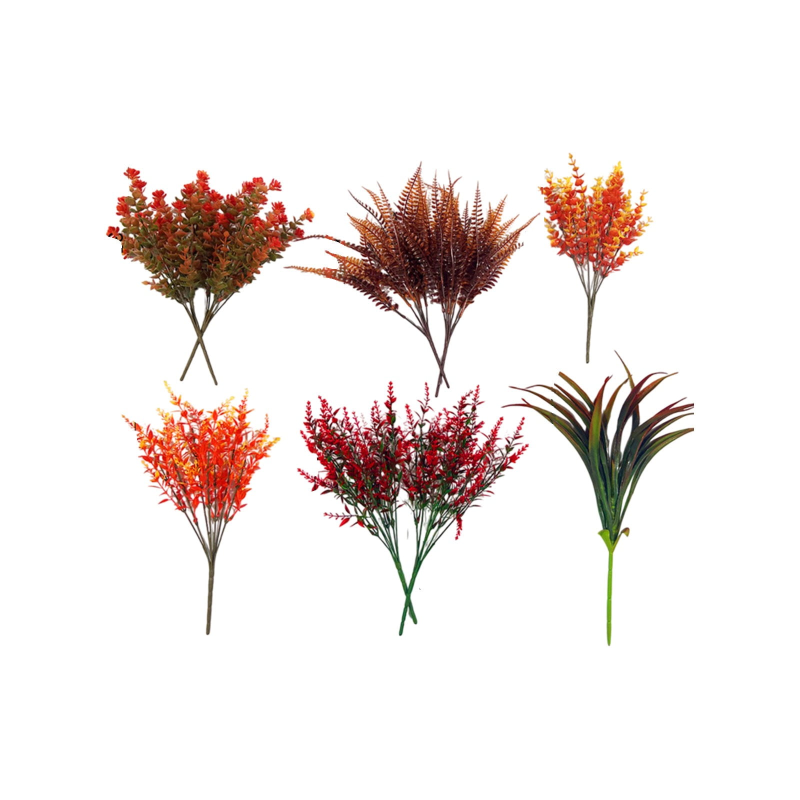 9 Bundles Artificial Fall Flowers for Outdoor Decoration, Fake Plants Faux Mums Flowers UV ...