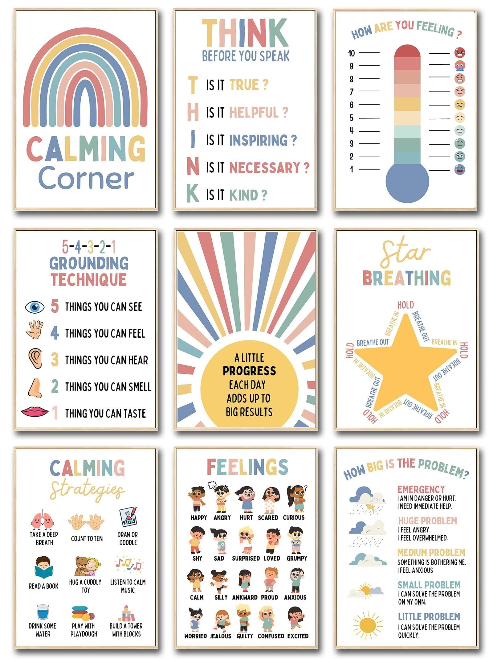 9 Calming Corner Poster Classroom Decor - Mental Health Poster For Kids ...