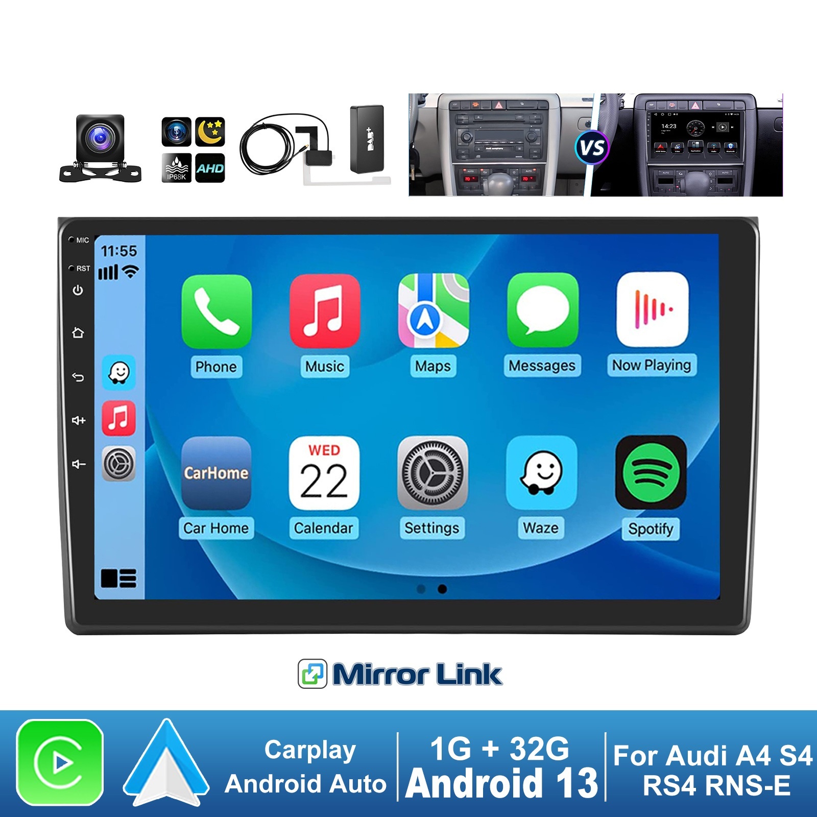 9" Car Stereo Radio Android 13 Player Carplay/Android Auto Touchscreen ...