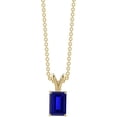 9 Carat 925 Sterling Silver Emerald Cut Sapphire Necklace Pendant for ...