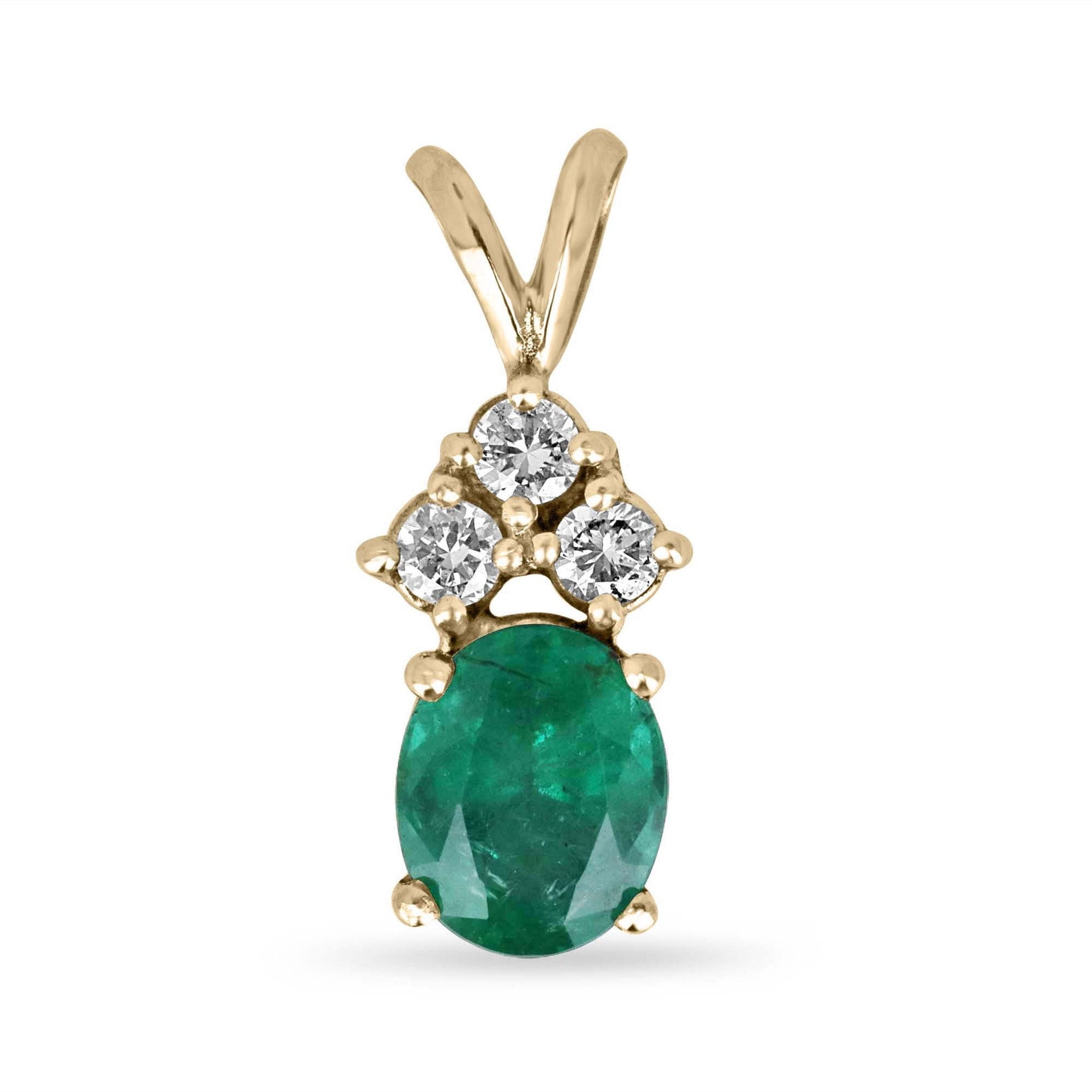9 Carat Natural Oval Cut Emerald in Gold Plated Jewelry Gift For Mother ...