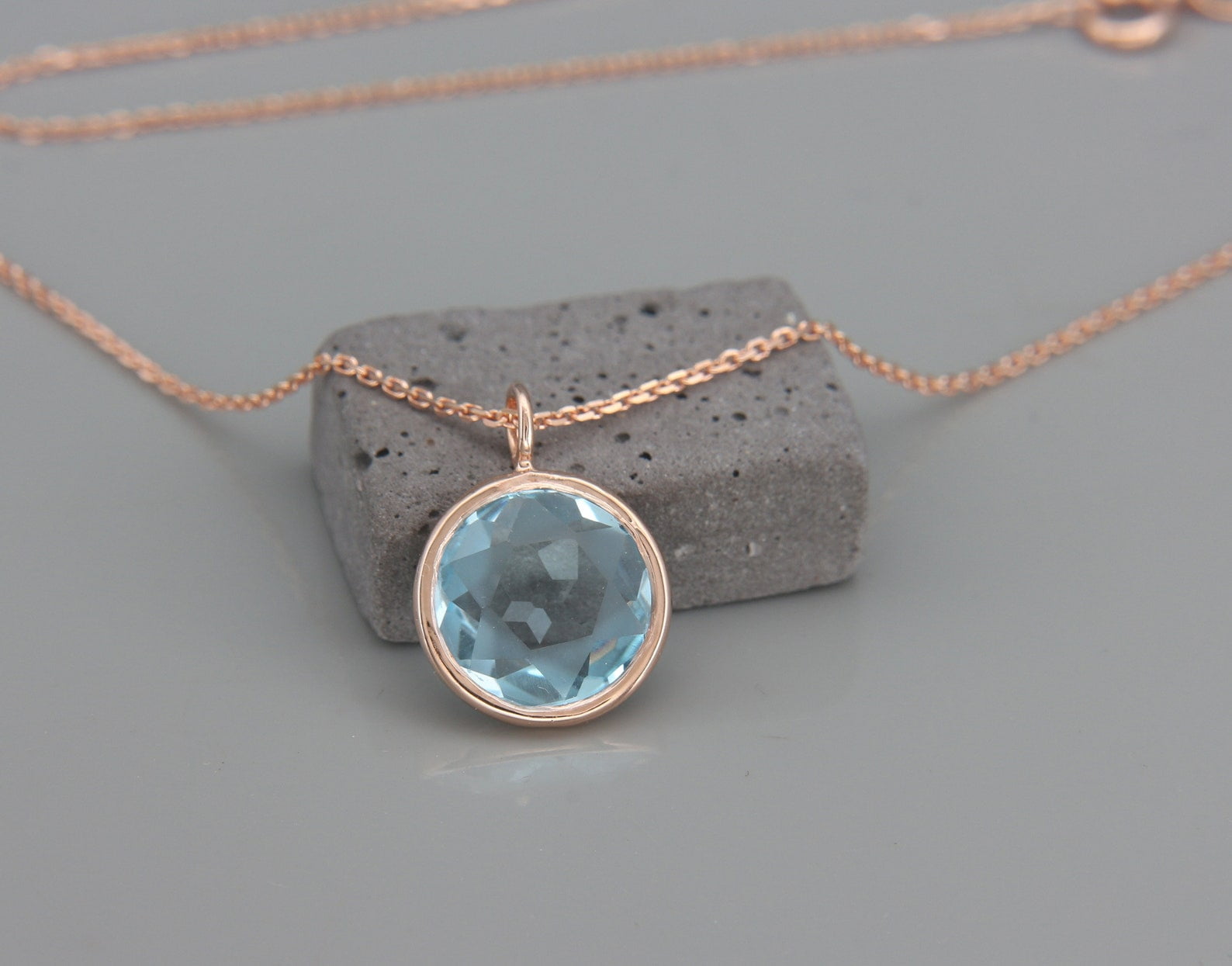 9 Carat Natural Round Cut Aquamarine Gold Plated Jewelry Sterling ...