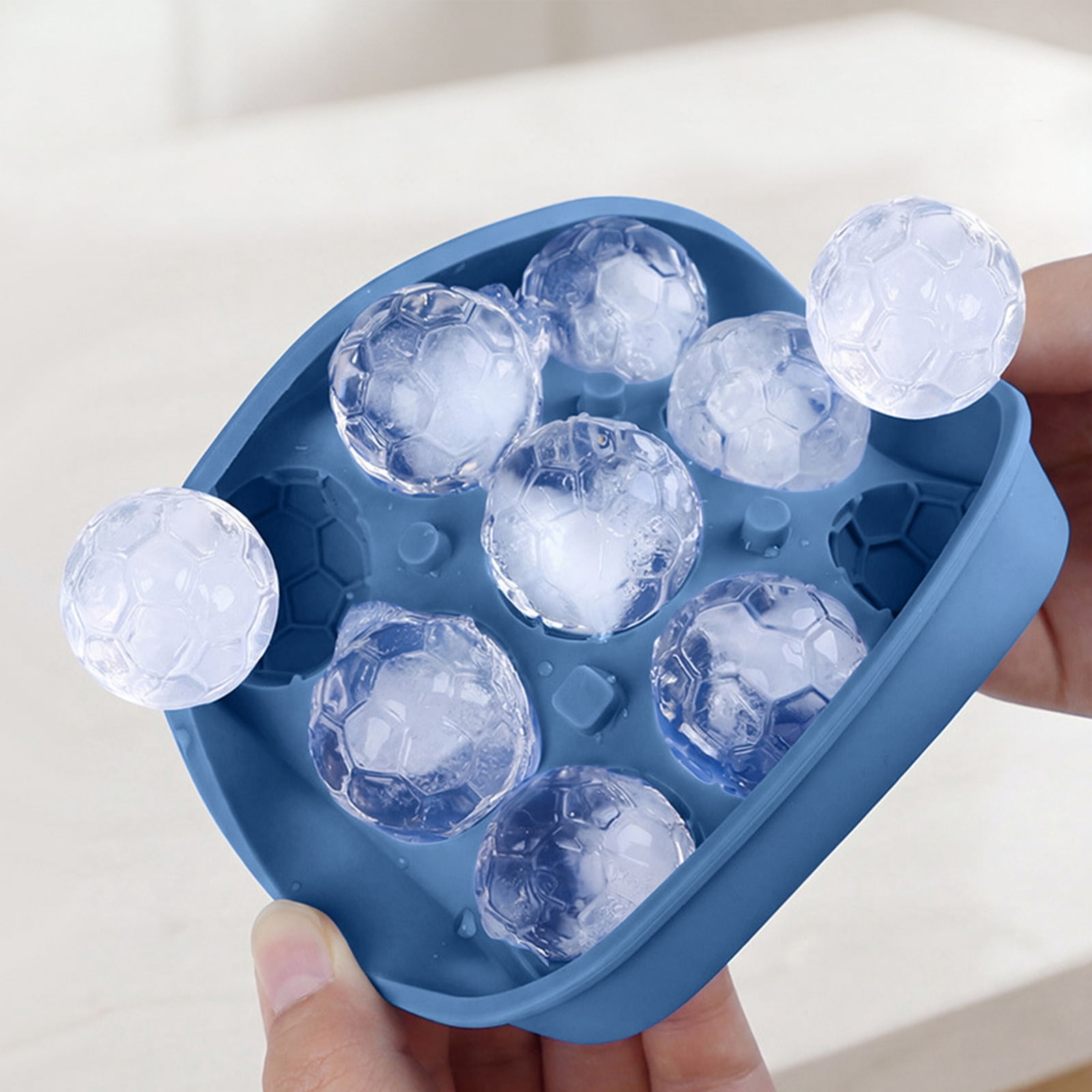 9-Cavity Basketball Shaped Silicone Ice Mold Tray, Practical Household ...