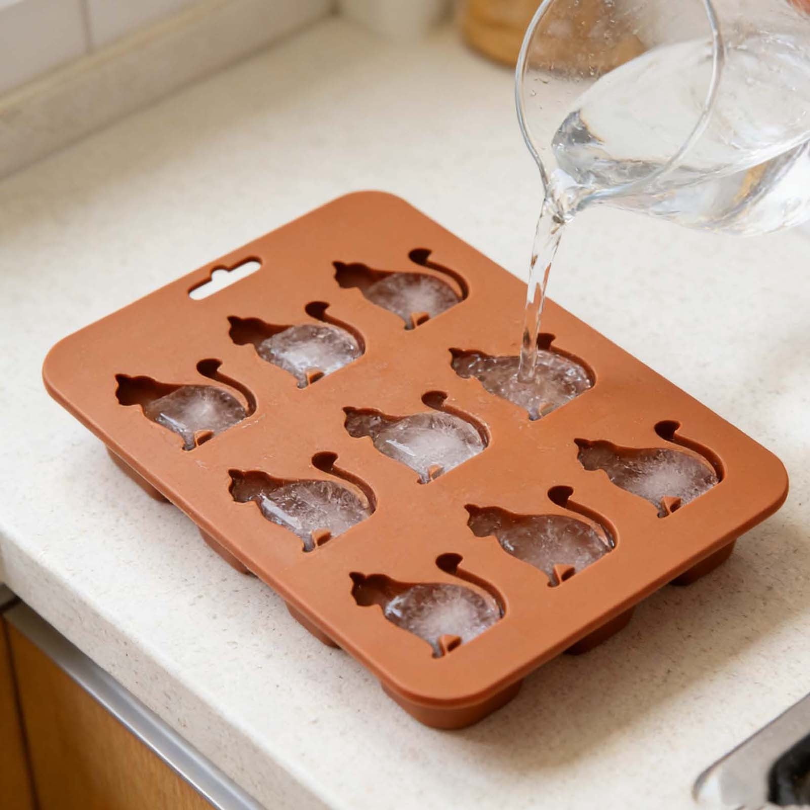 9-Cavity Cat Shaped Silicone Mold Multi-Use Animal Ice, Chocolate ...