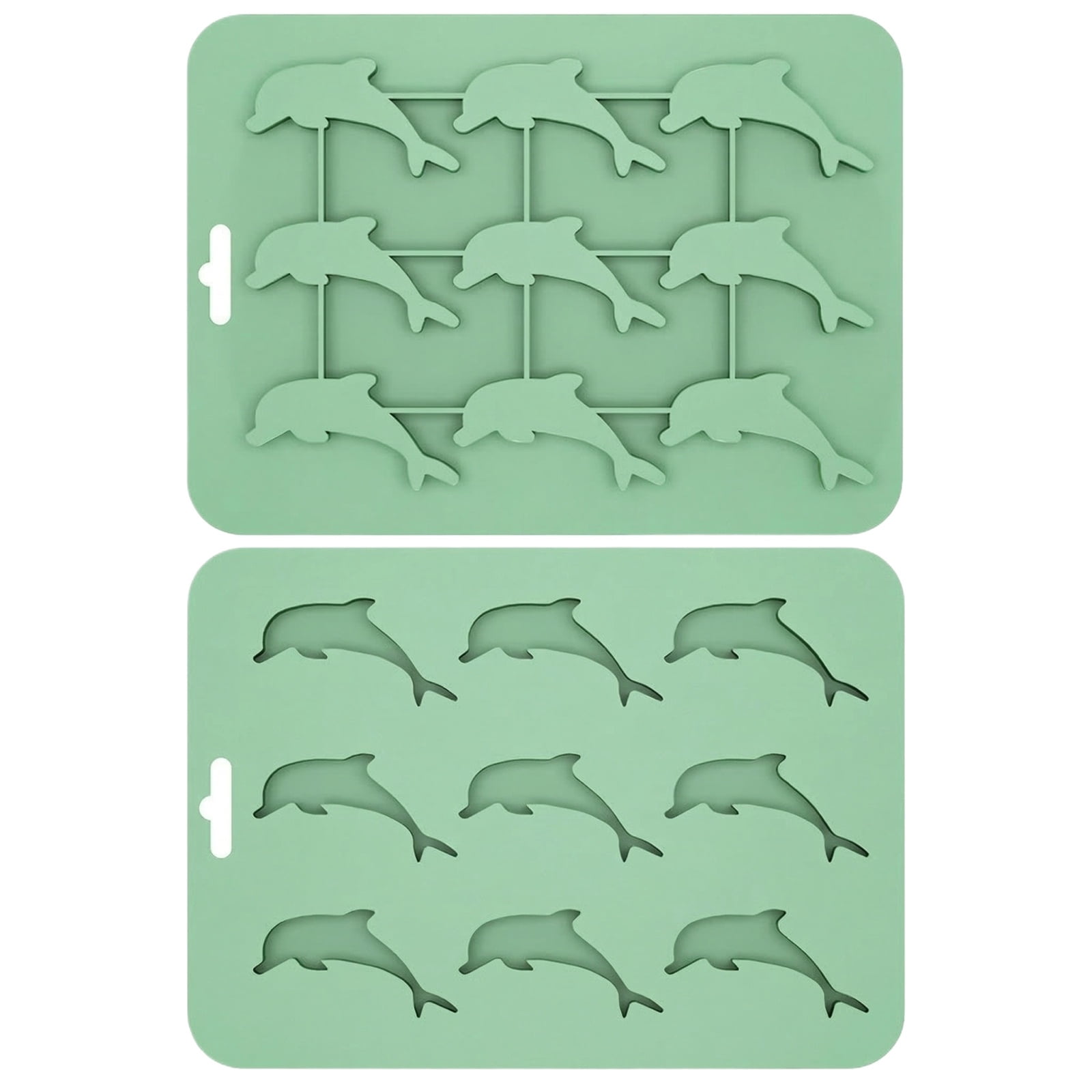 9-Cavity Dolphin Shaped Silicone Ice Cube Tray, Marine Theme Chocolate ...