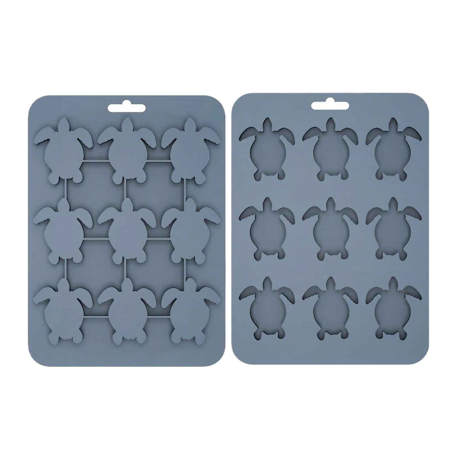 9 Cavity Ice Cube Mold Turtle Shaped Silicone Ice Cube Tray for ...