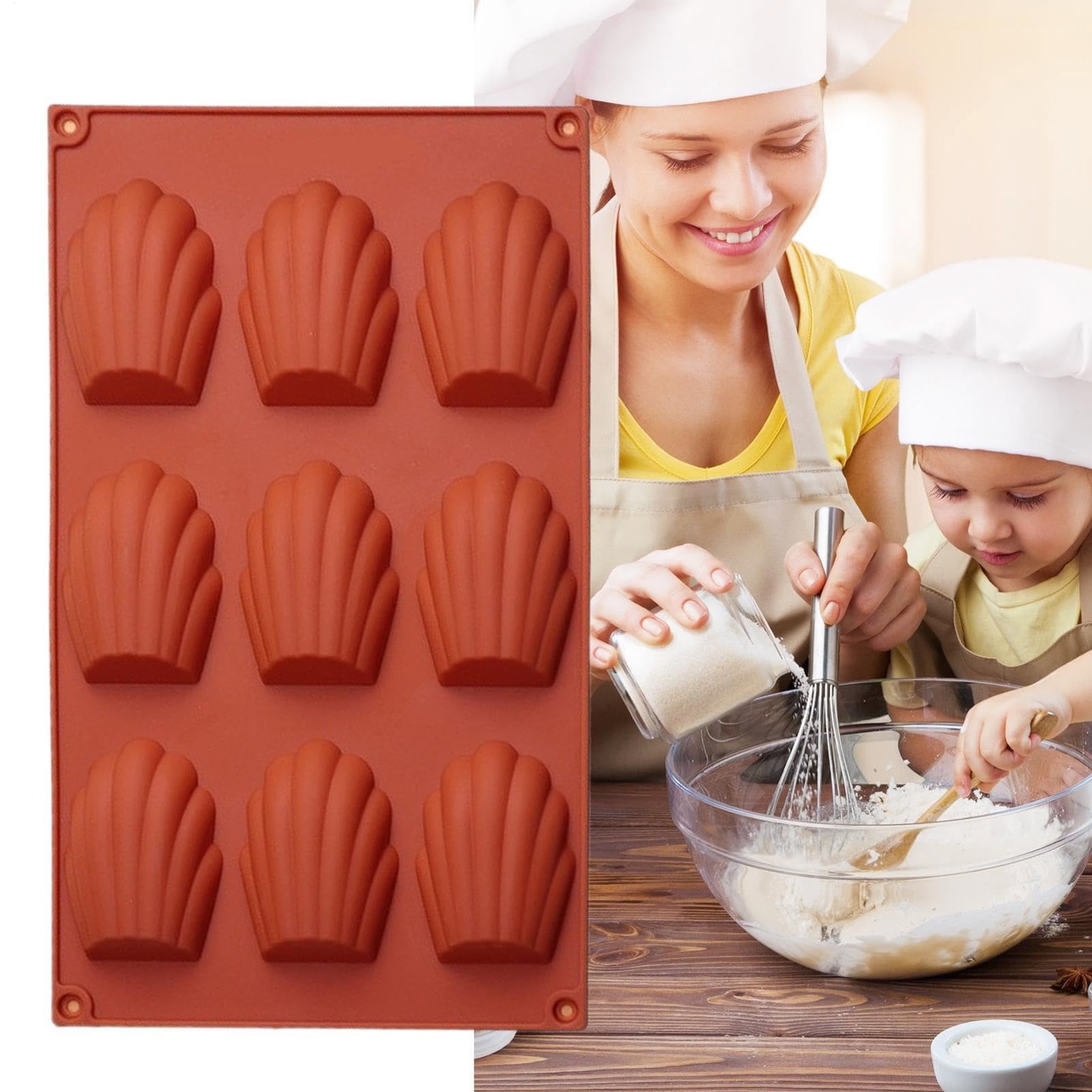 9 Cavity Madeleine Pan, Shell Shape Baking Cake Mold Pan, Nonstick ...