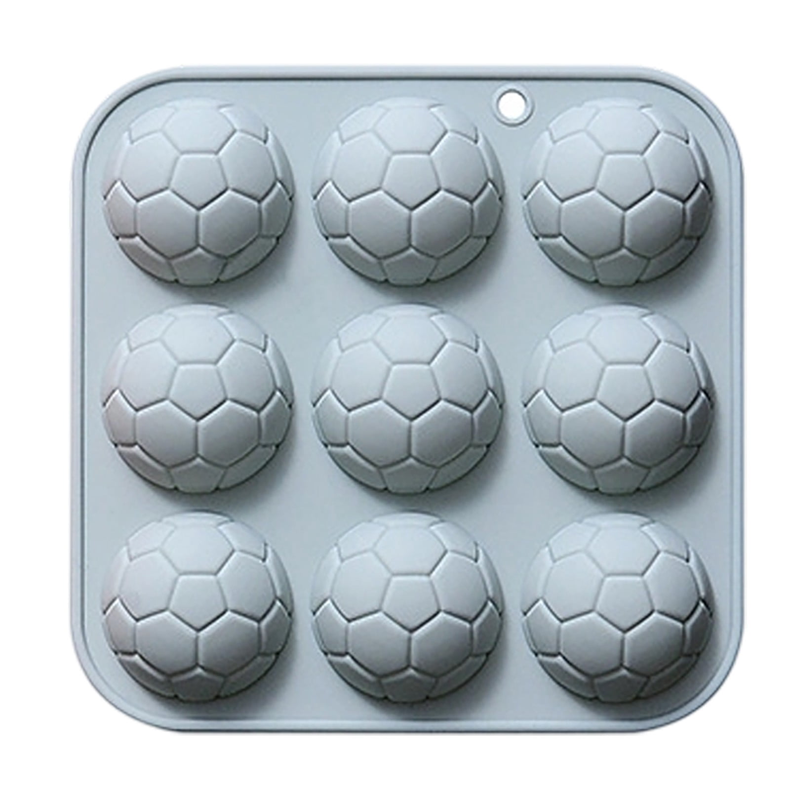 9 Cavity Soccer Ball Shaped Silicone Cake Mold, Blue Food Grade Baking ...