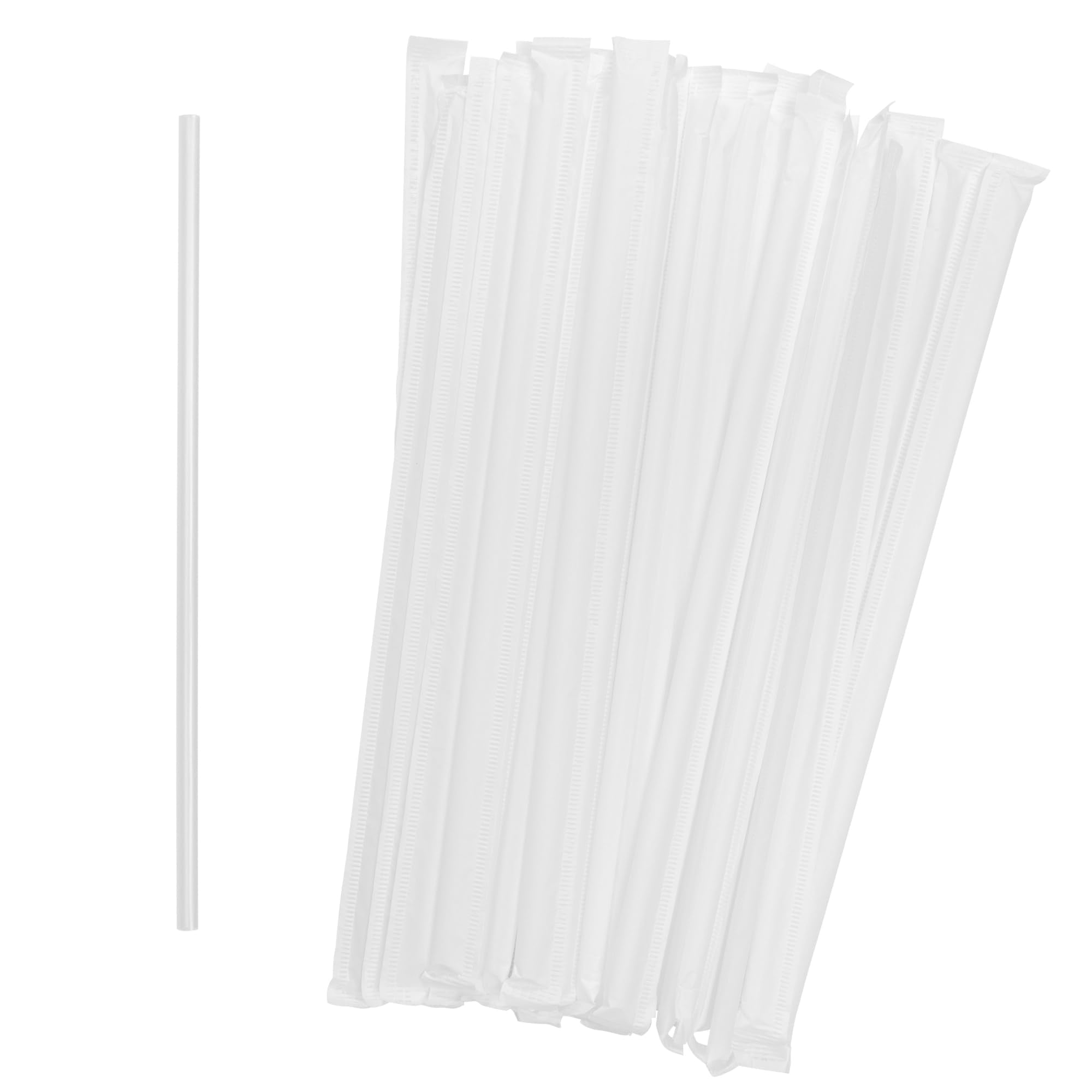 9" Clear Super Jumbo PP Straws 0.26" outside diameter(6.7mm) Paper ...