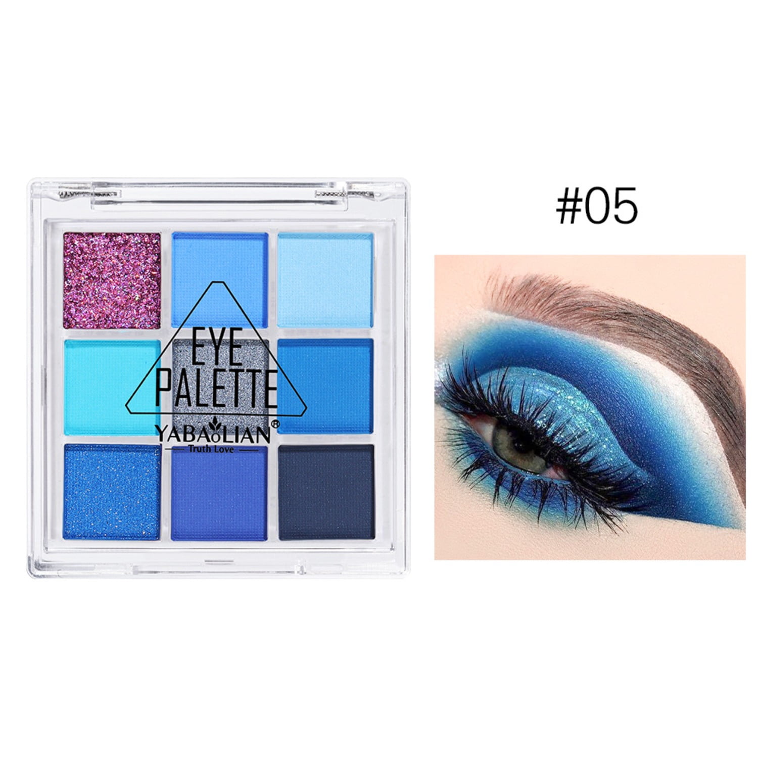 9-Color Eyeshadow Palette Cool-Toned Matte Shimmer Makeup Acrylic ...