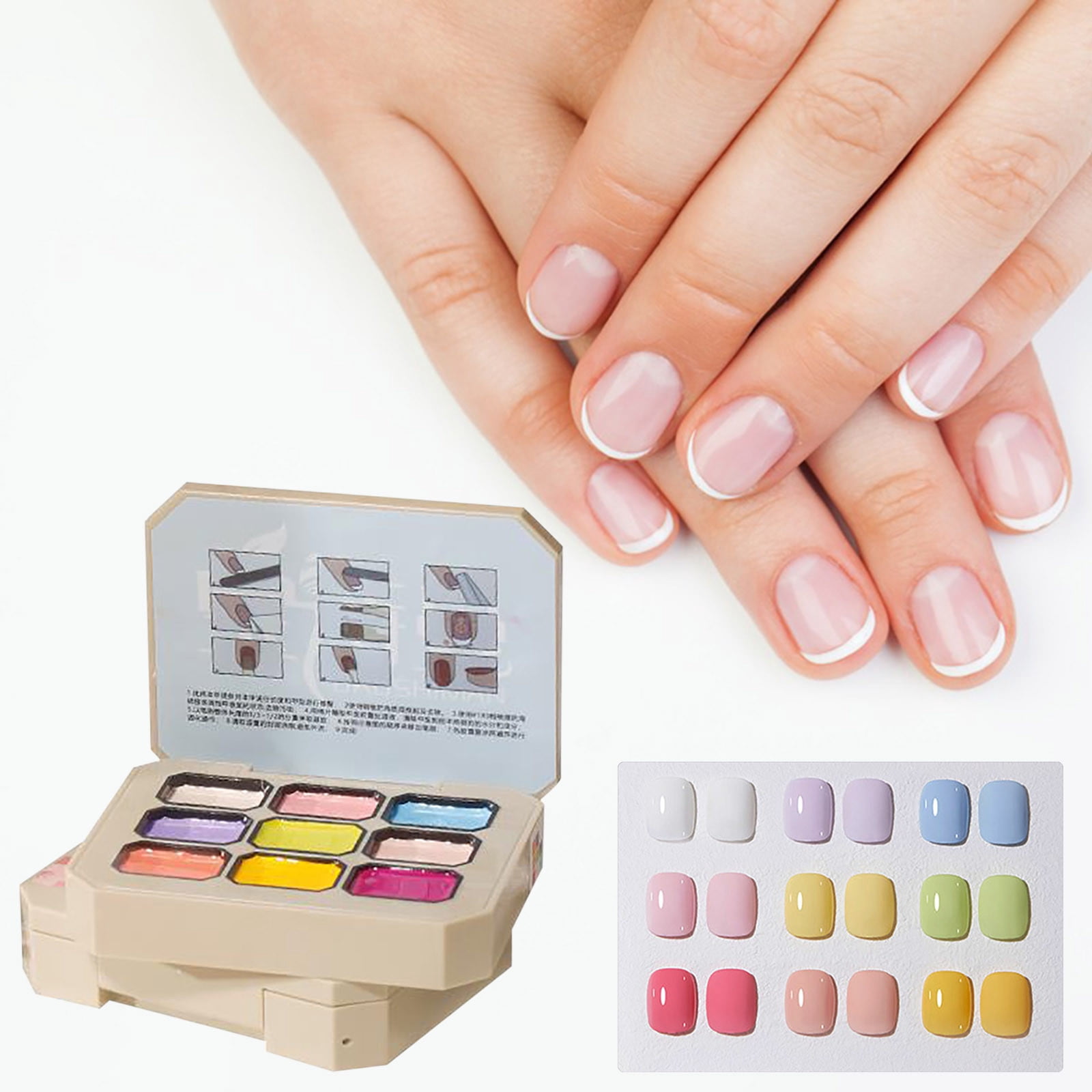9 Colors Gel Nail Polish Kit, Long Lasting High Saturation Nail Art Set ...