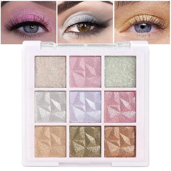 9 Colors Pink Pearl Gold Matte Shimmer Eyeshadow Palette for Eye Makeup ...