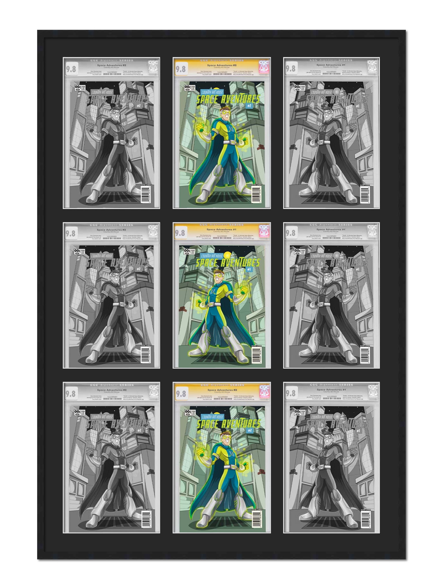 9 Comic Book Frame Black Collage Comic Book Frame with Black Mat to ...