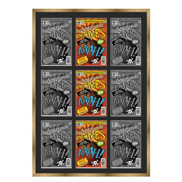 9 Comic Book Frame Gold Collage Comic Book Frame with Black Mat to ...