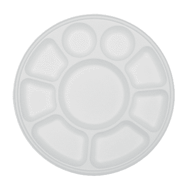7 Compartment White Disposable Party Thali Plates by Poojabazar (100 ...